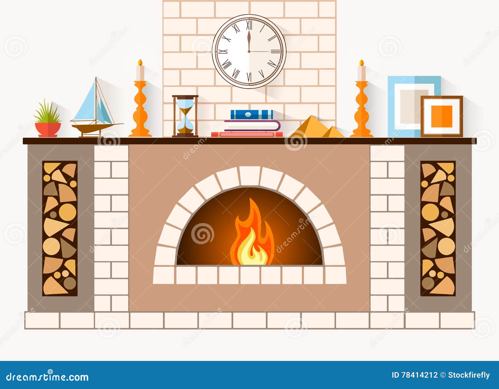 Diseño De La Chimenea Del Vector Ilustración del Vector - Ilustración ...