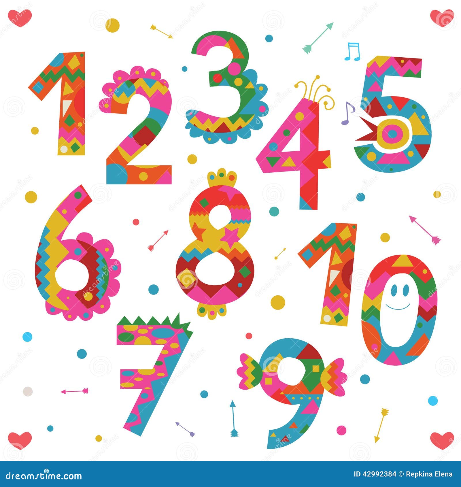 Diseño de los números ilustración del vector. Ilustración de vector ...