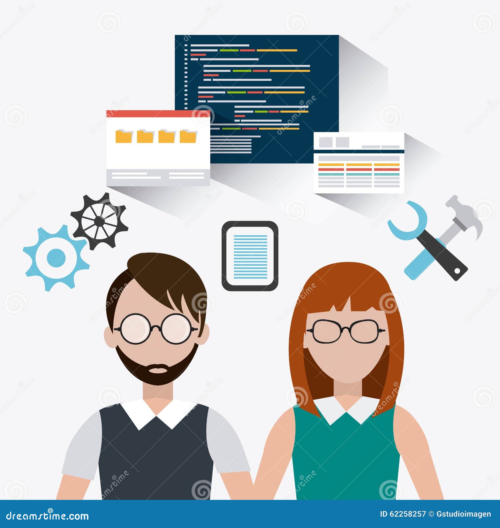 Diseño de software stock de ilustración. Ilustración de oficina - 62258257