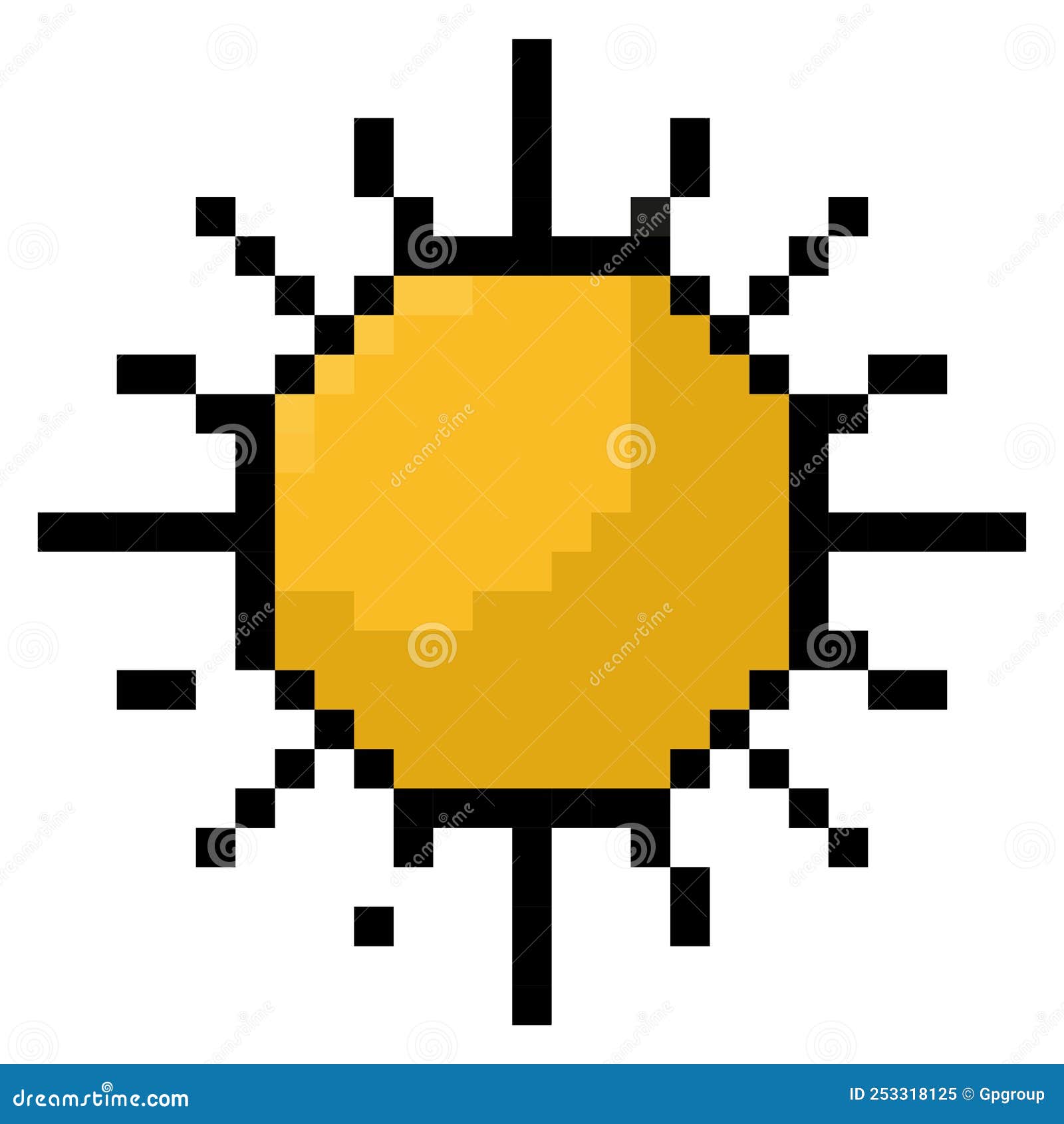 Diseño de sol pixelado ilustración del vector. Ilustración de amanecer ...