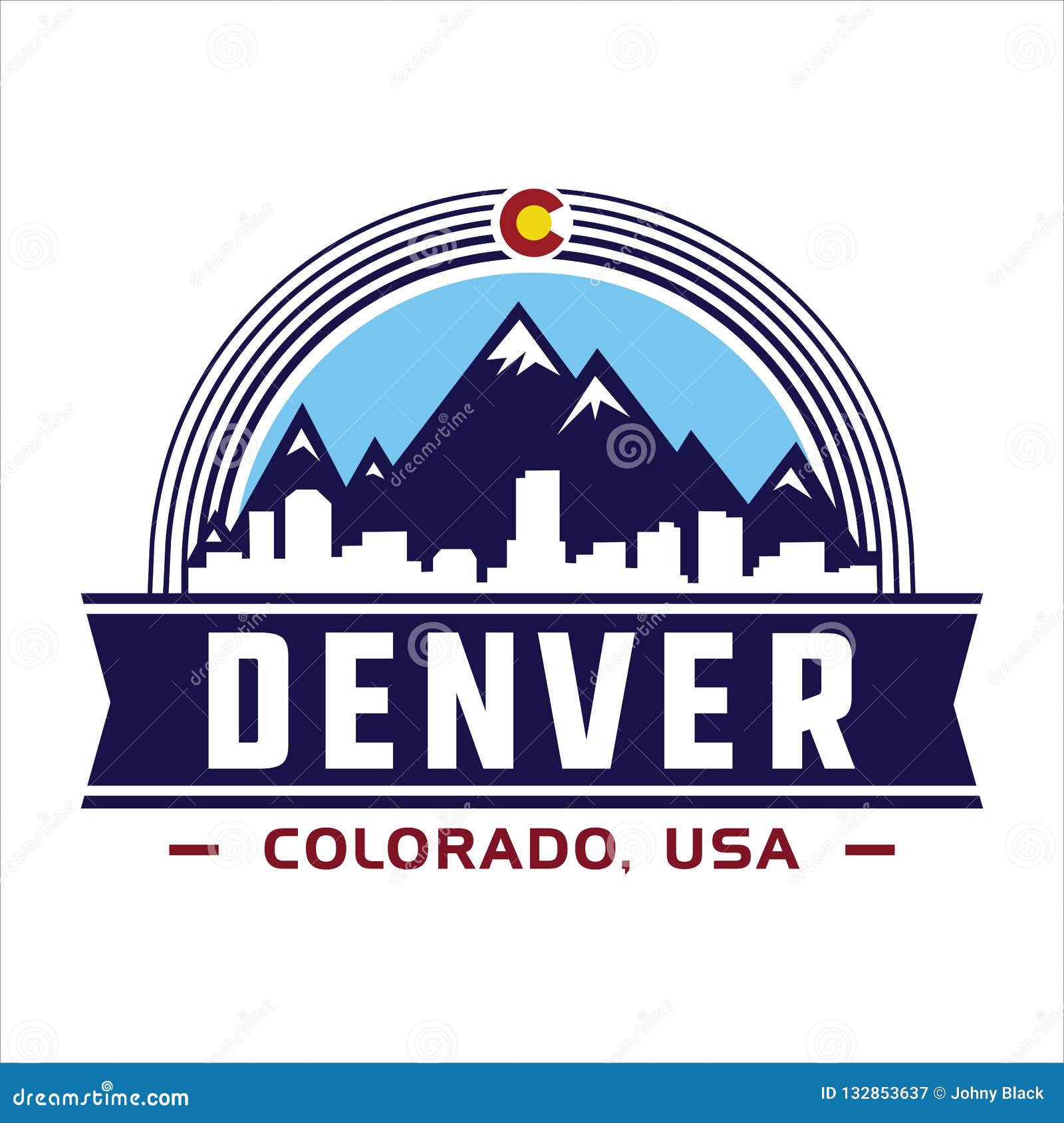 Diseño Del Logotipo De Denver Vector Y Ejemplo Ilustración del Vector ...