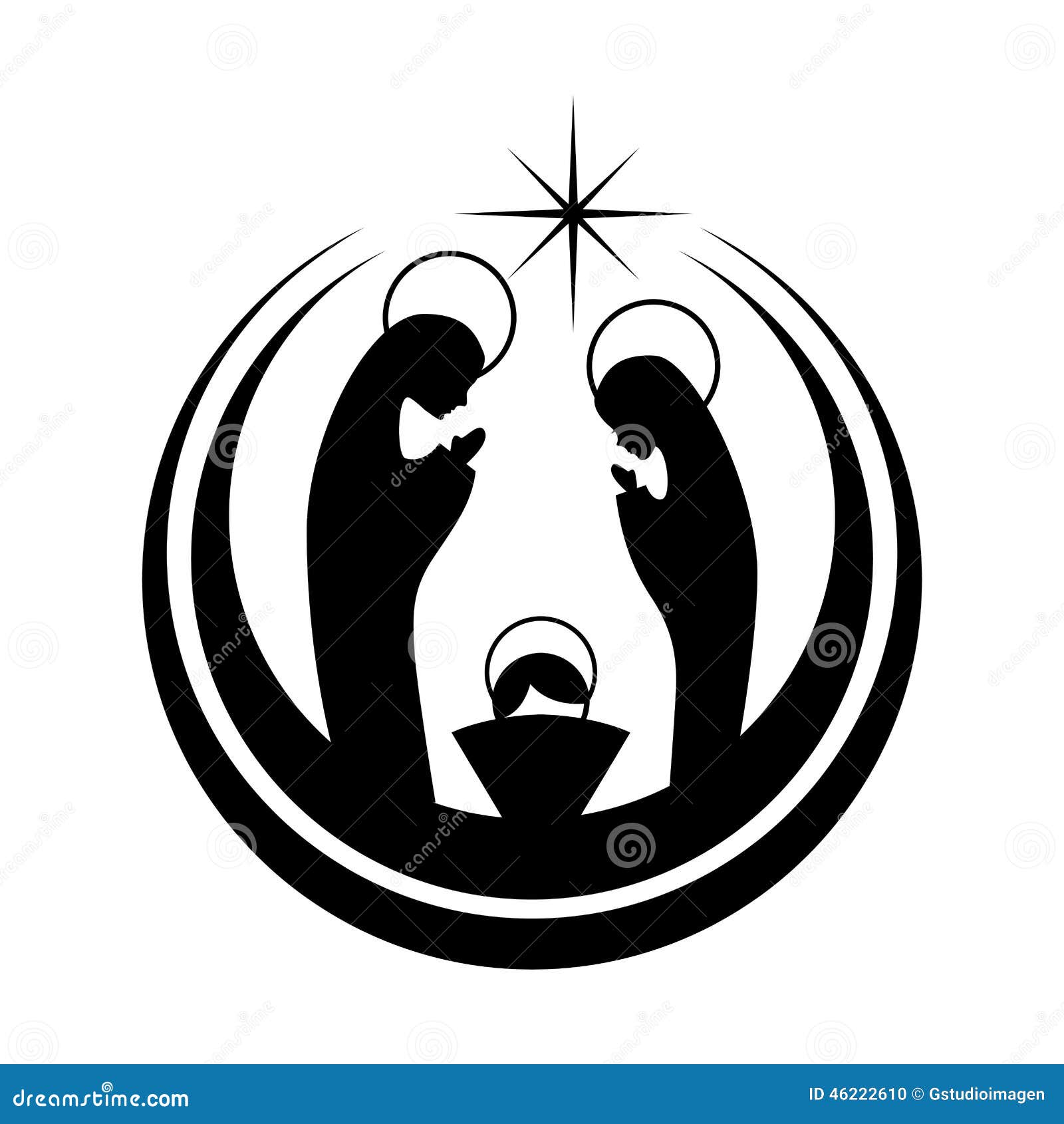 Diseño del pesebre ilustración del vector. Ilustración de sabio - 46222610