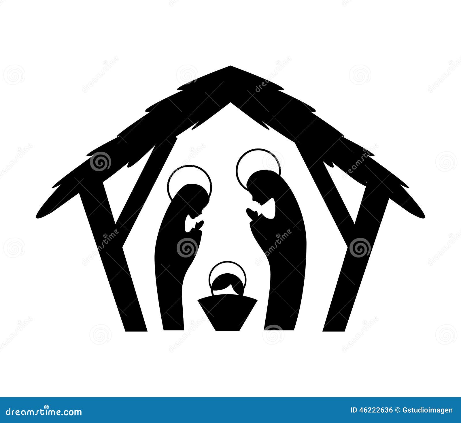 Diseño del pesebre ilustración del vector. Ilustración de iglesia ...