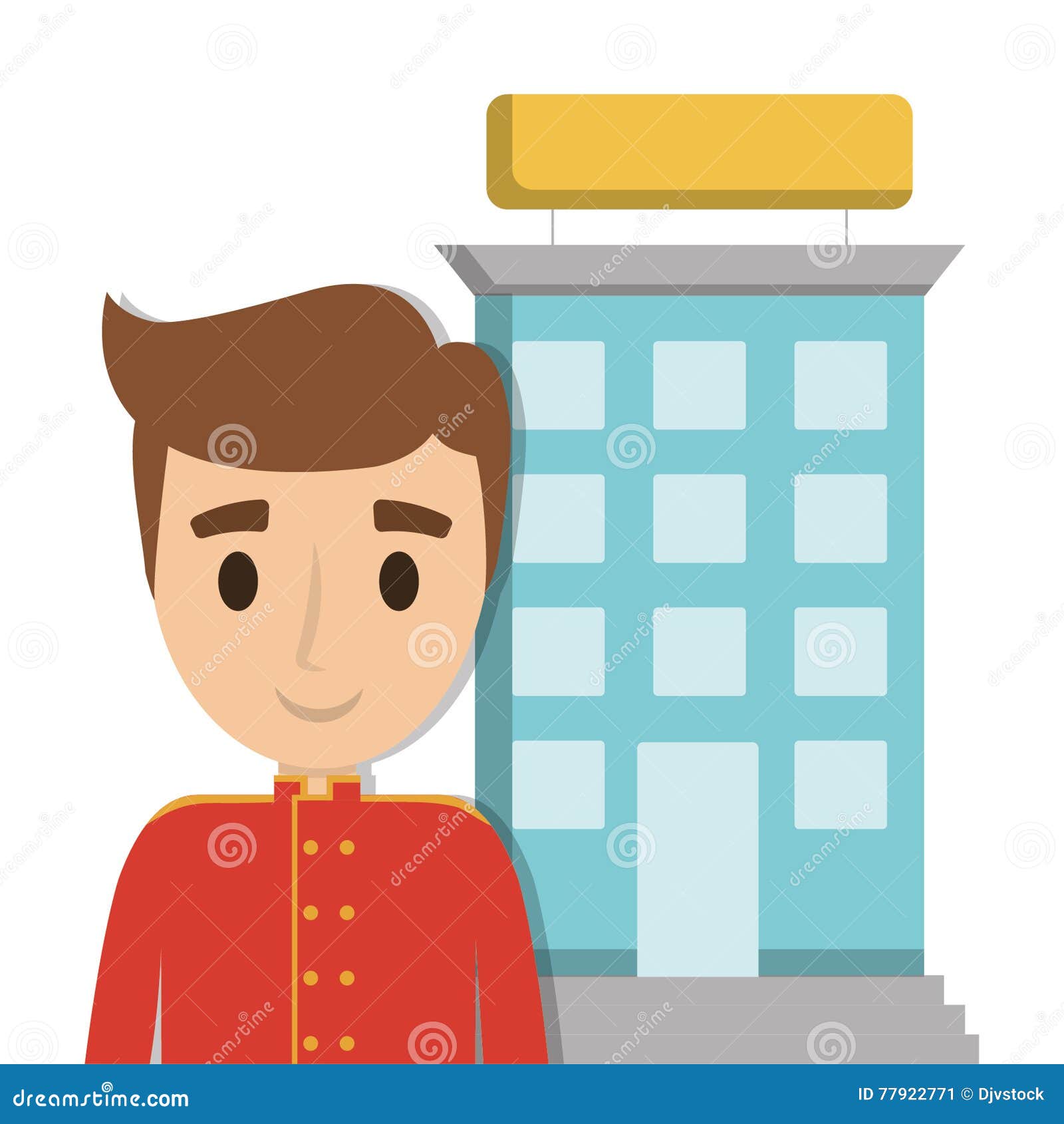 Diseño Del Servicio De Hotel Del Botones Ilustración del Vector ...