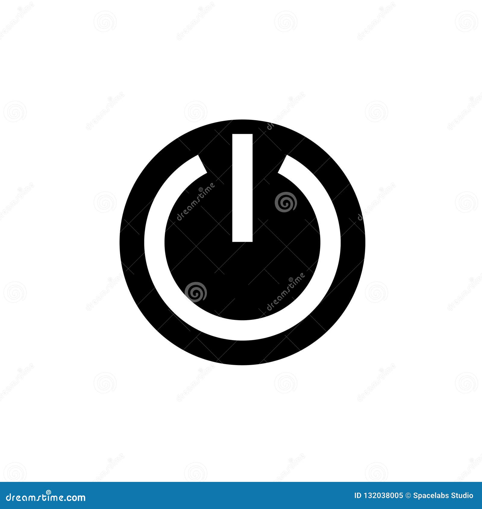 Diseño Del Vector Del Icono Del Botón De Encendido Stock de ilustración ...