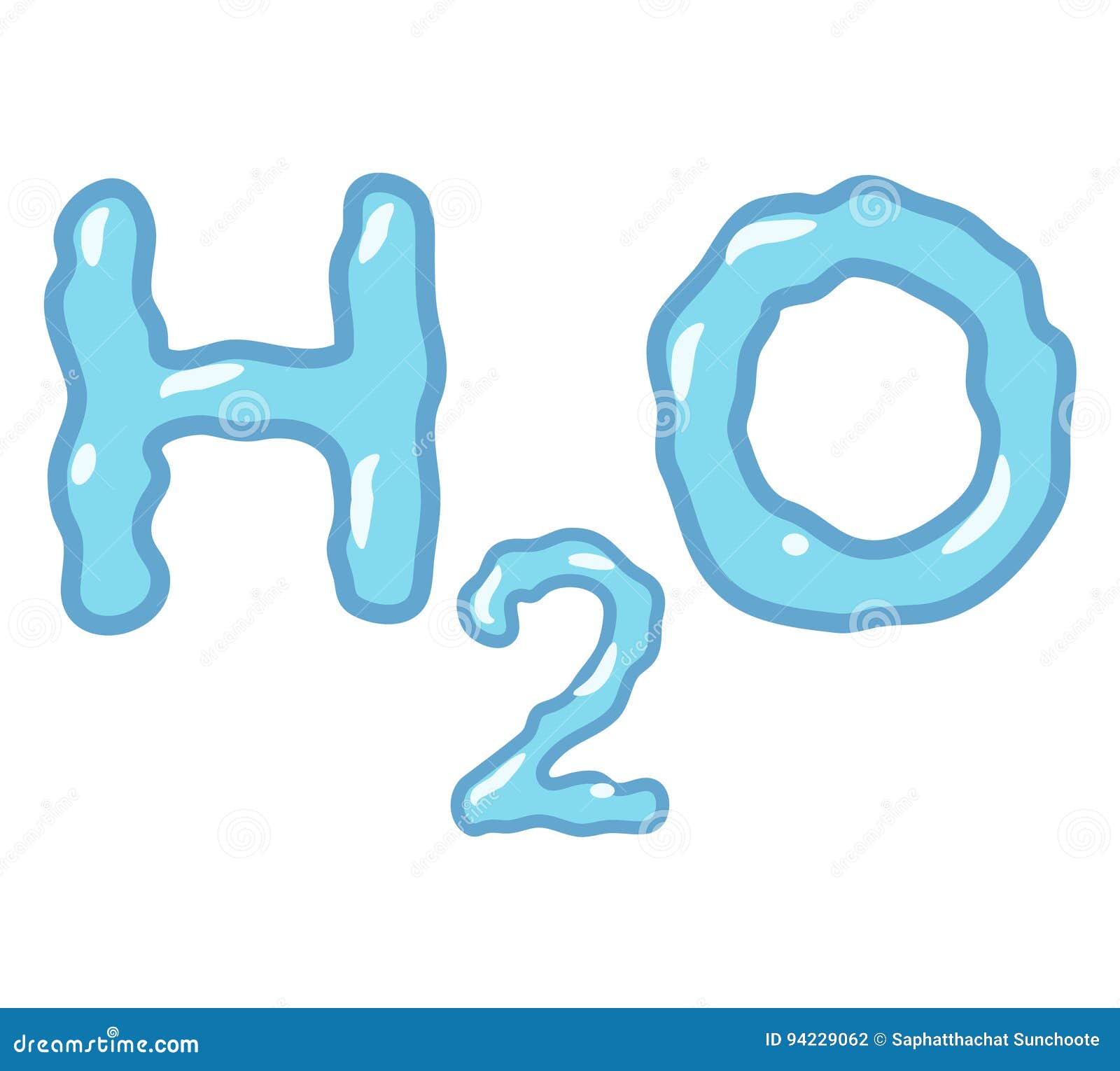 Diseño H2o De La Tipografía Ilustración del Vector - Ilustración de ...