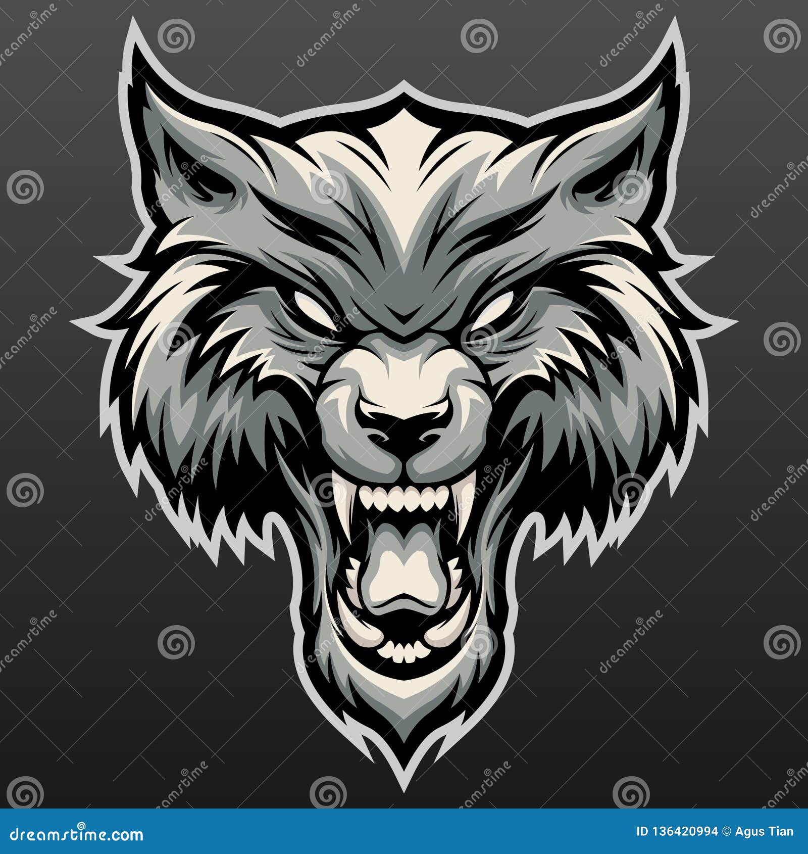 DISEÑO PRINCIPAL 01 DEL VECTOR DEL LOBO Ilustración del Vector ...