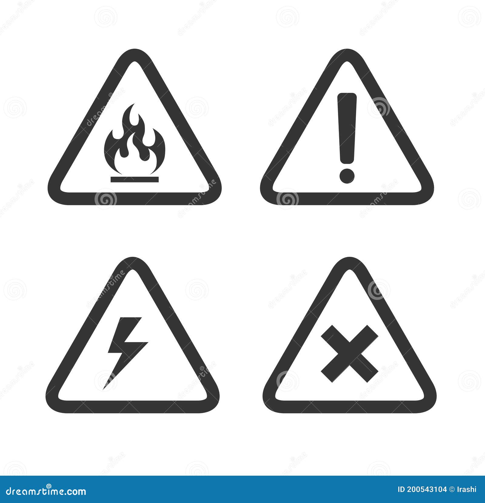 Diseño Vectorial De Iconos De Peligro Ilustración del Vector ...