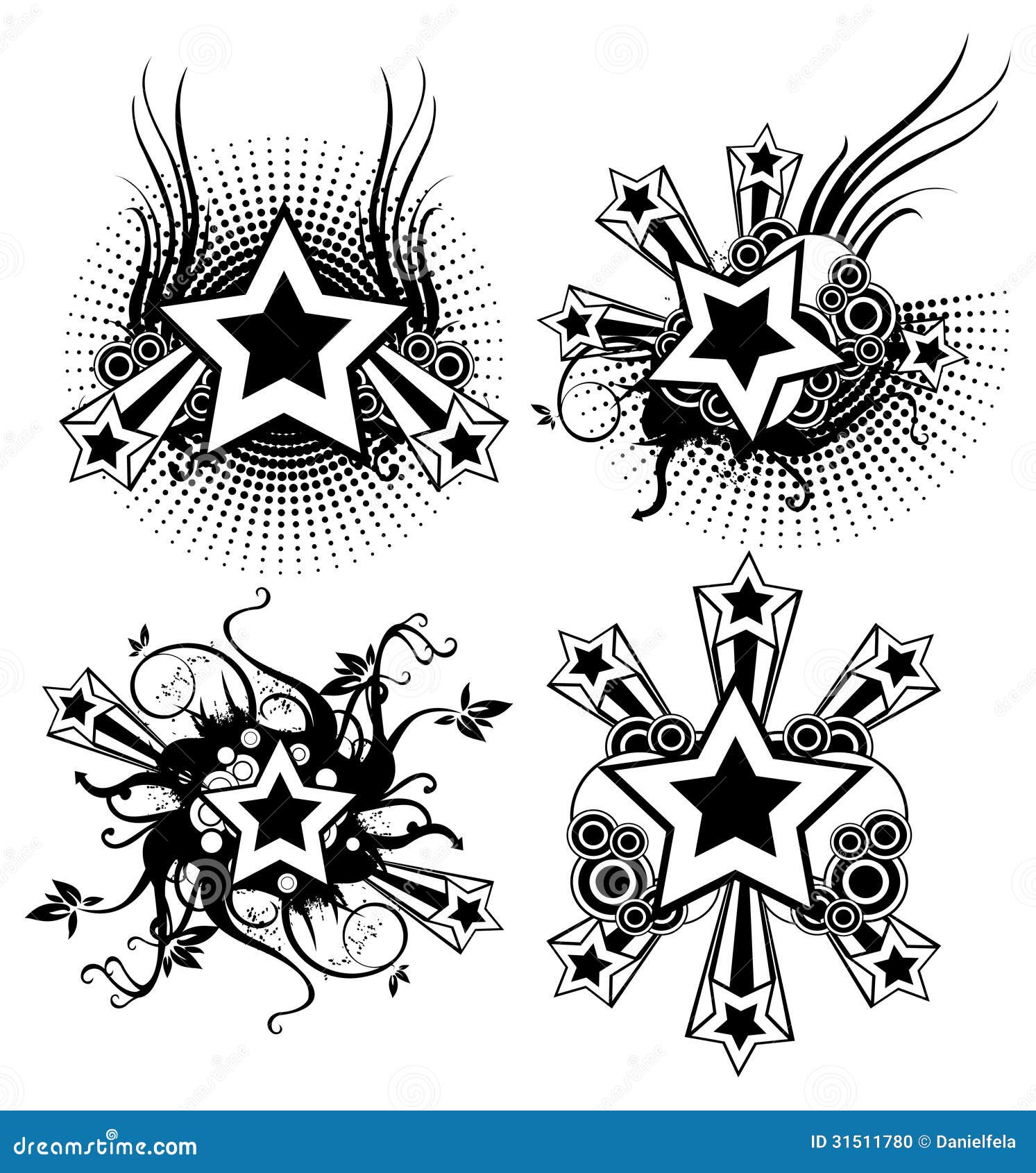 Diseños de las estrellas ilustración del vector. Ilustración de arte ...