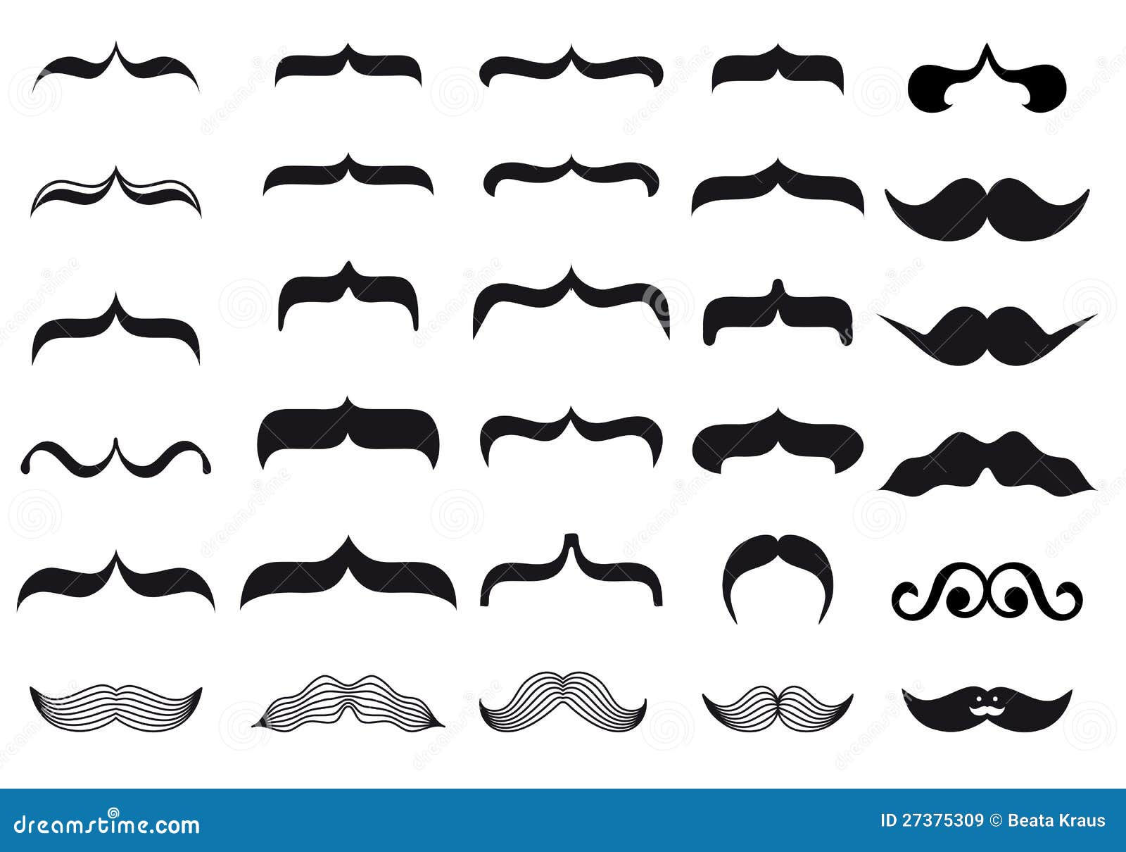 Diseños del bigote, vector ilustración del vector. Ilustración de negro ...