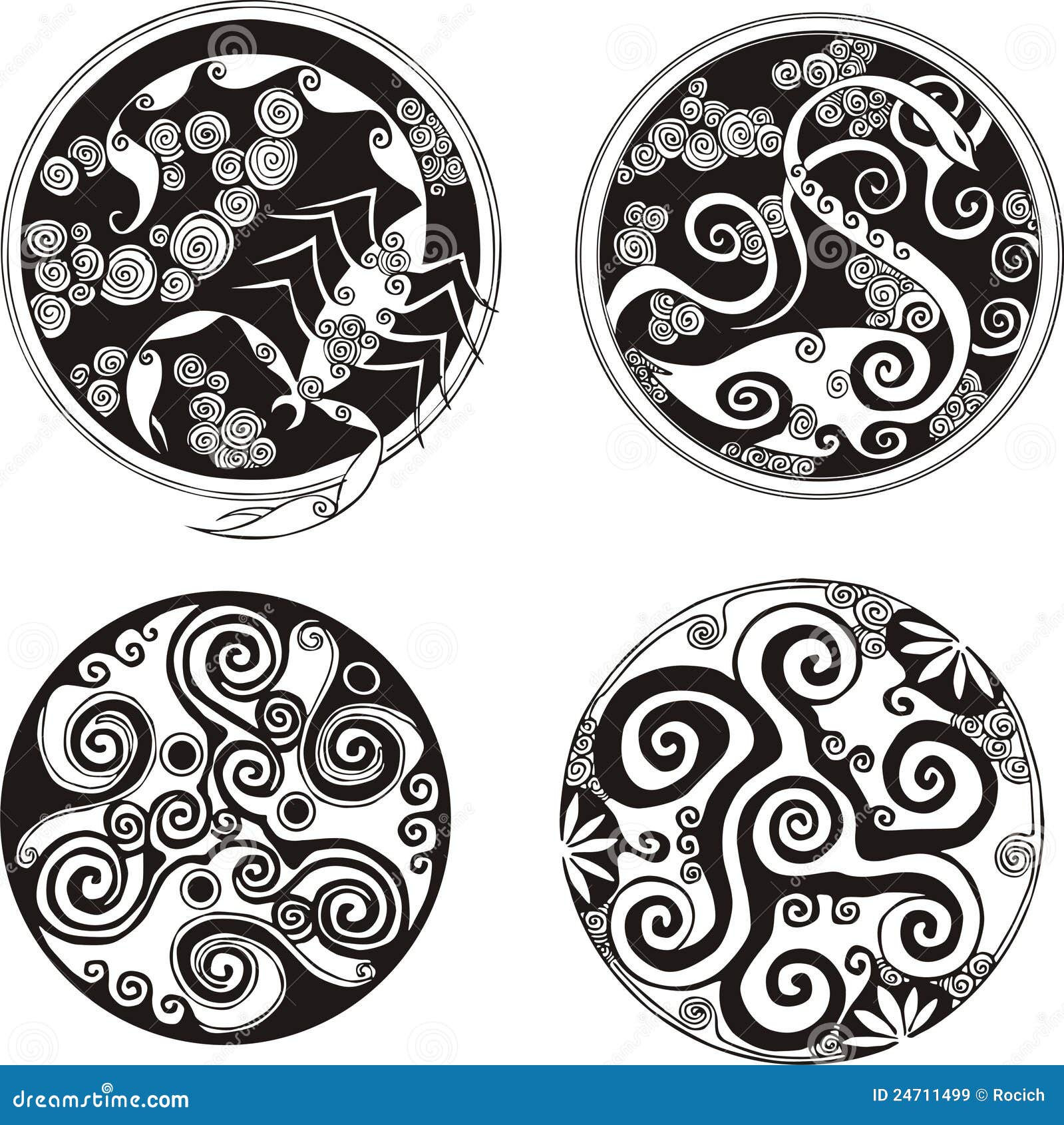 Diseños Redondos Del Espiral Ilustración del Vector - Ilustración de ...