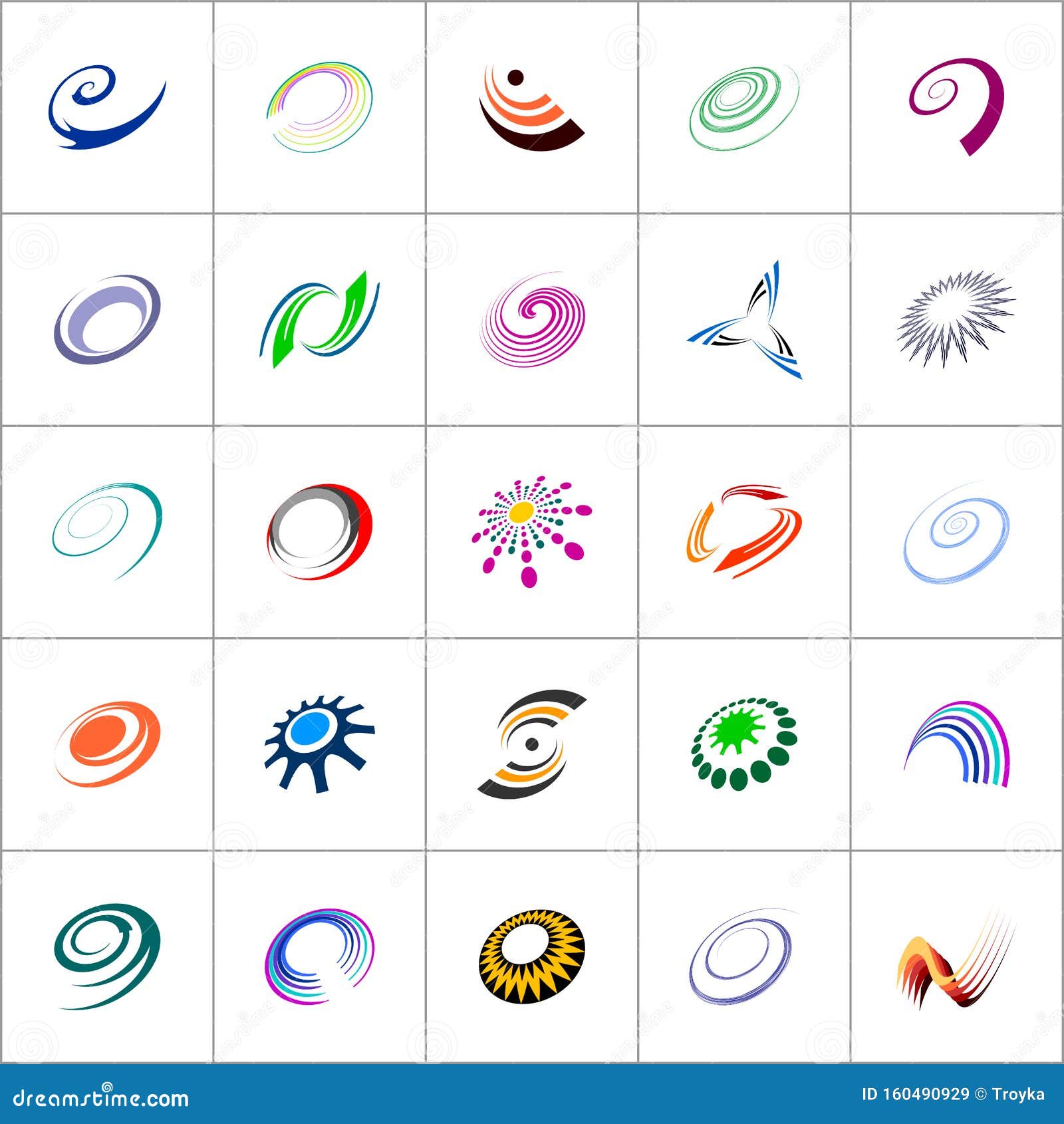 Dise?e El Conjunto De Elementos. Iconos Abstractos Del Color ...