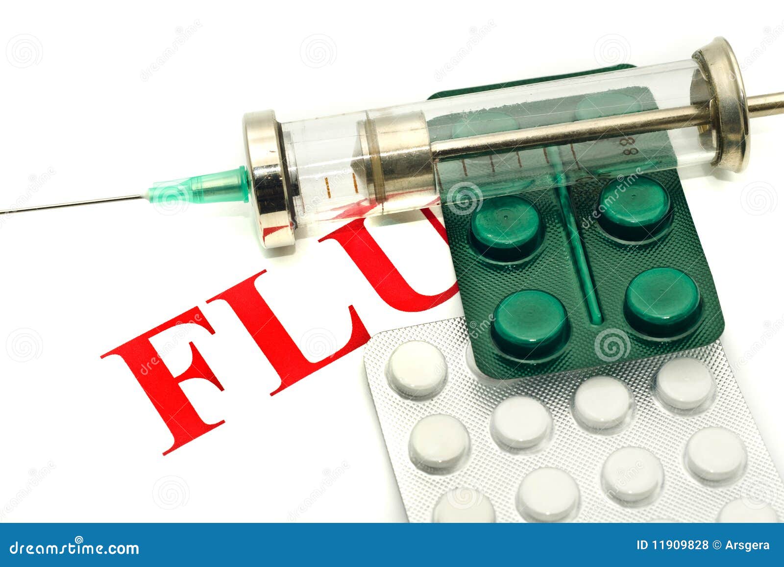 Disease Alert - Pills and Syringe Over White Stock Photo - Image of ...