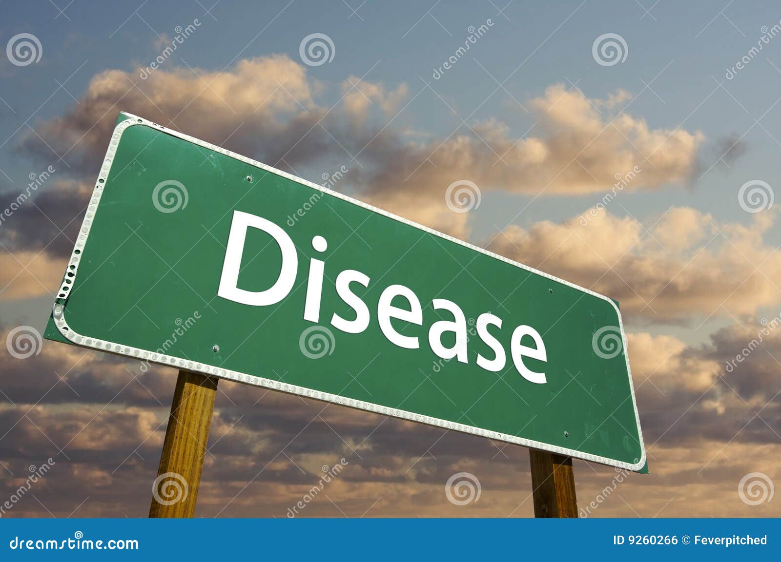 Disease Green Road Sign stock photo. Image of post, roadsign - 9260266
