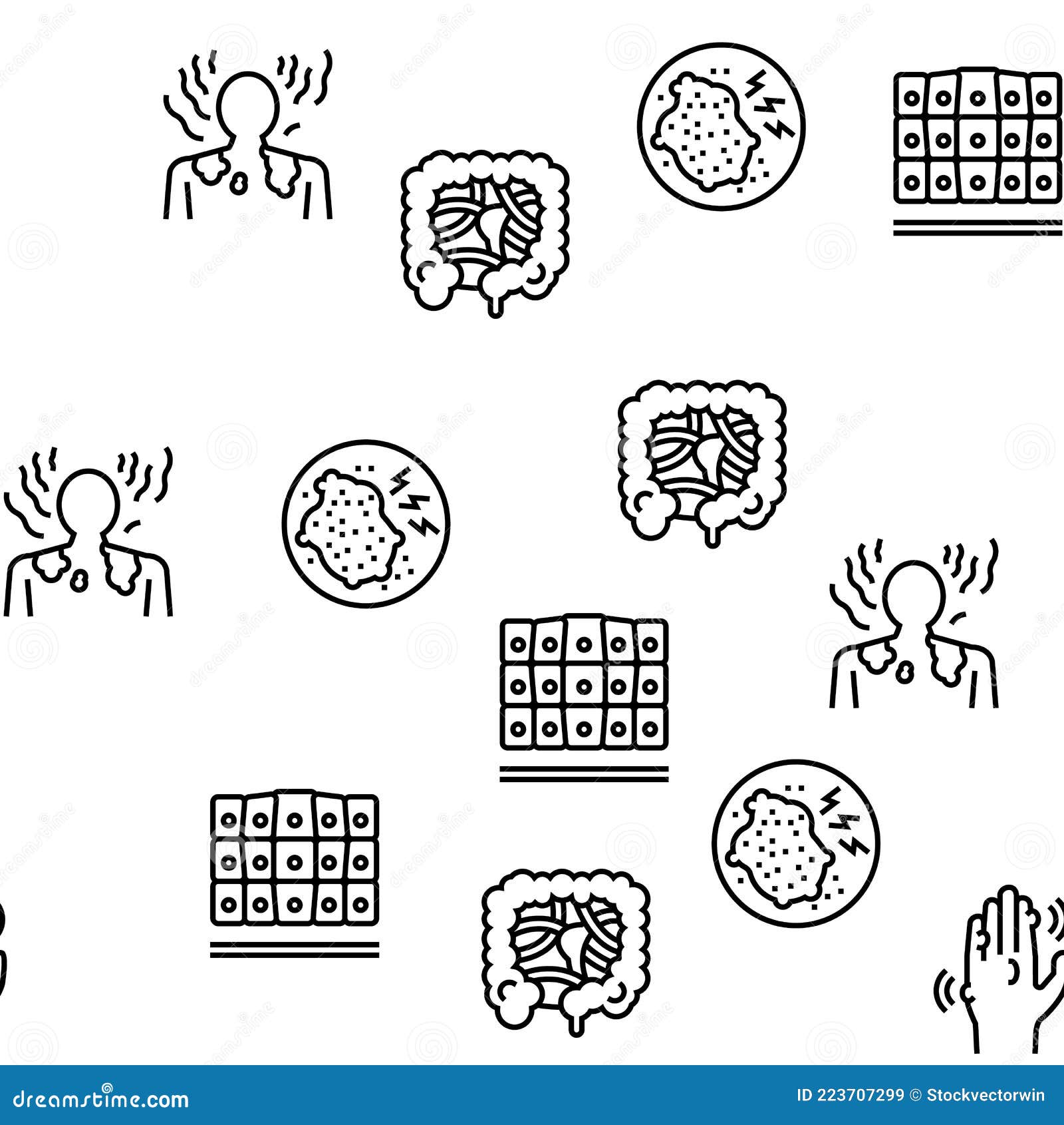 Disease Human Problem Vector Seamless Pattern Stock Vector ...