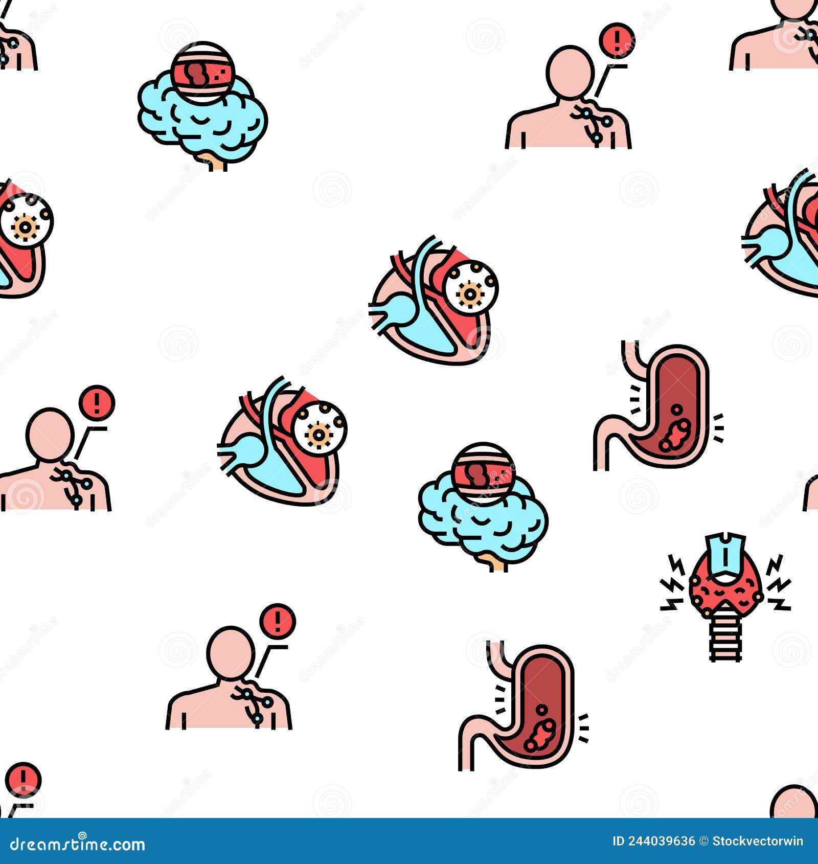 Epithelial Seamless Pattern. Stock Vector Illustration Of Magnified ...
