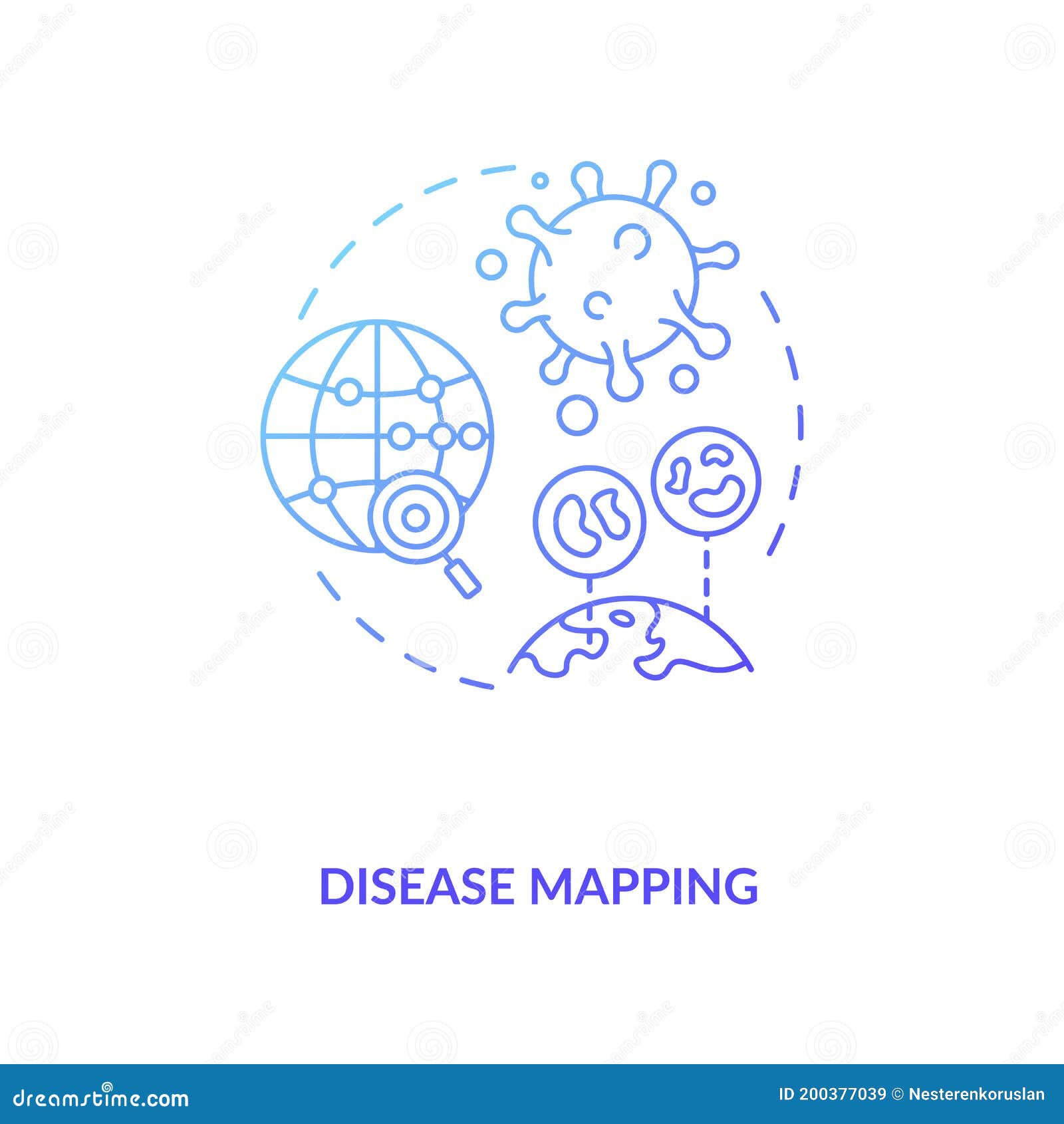 Disease Mapping Concept Icon Stock Vector - Illustration of lineart ...