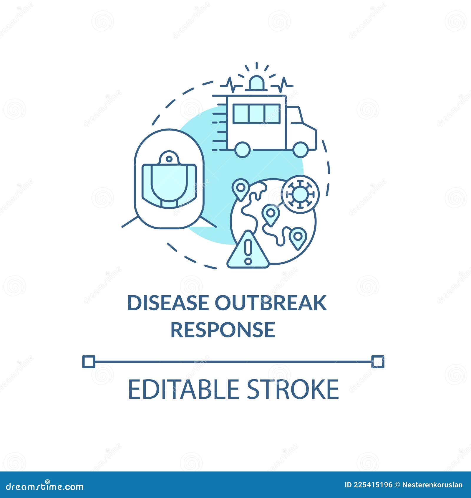 Disease Outbreak Response Concept Icon. Stock Vector - Illustration of ...