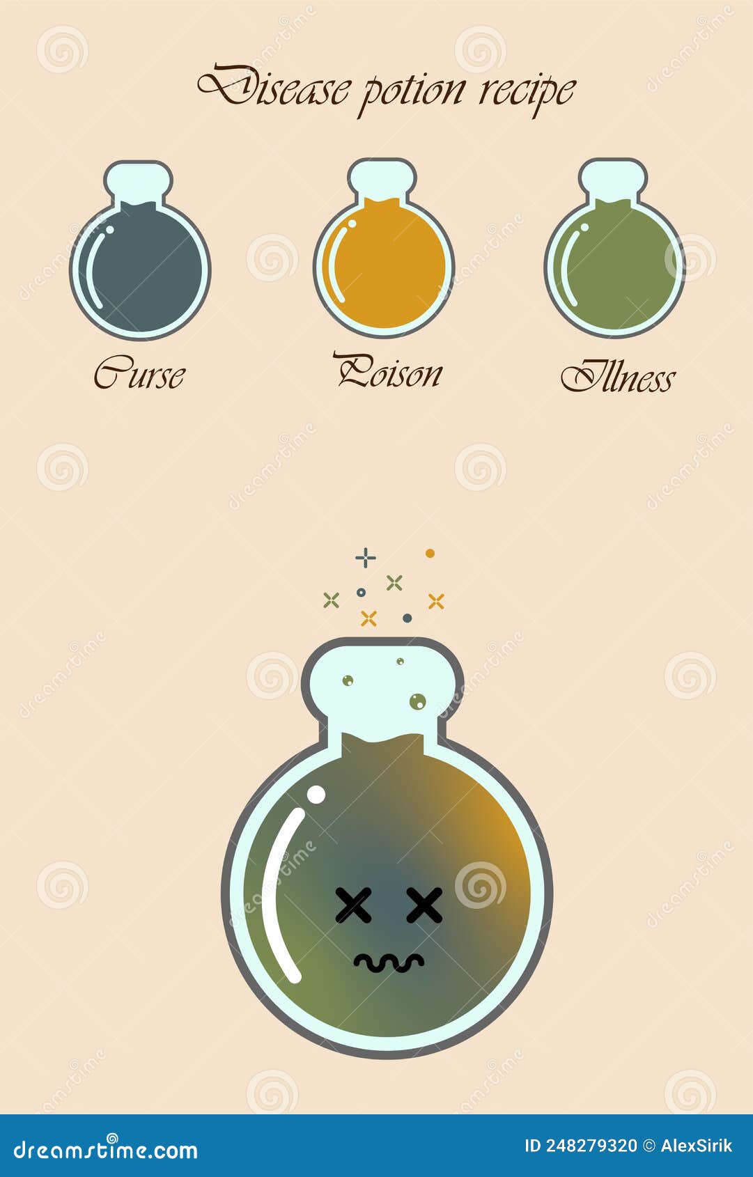 Disease Potion Witchcraft Book Page Stock Vector - Illustration of ...