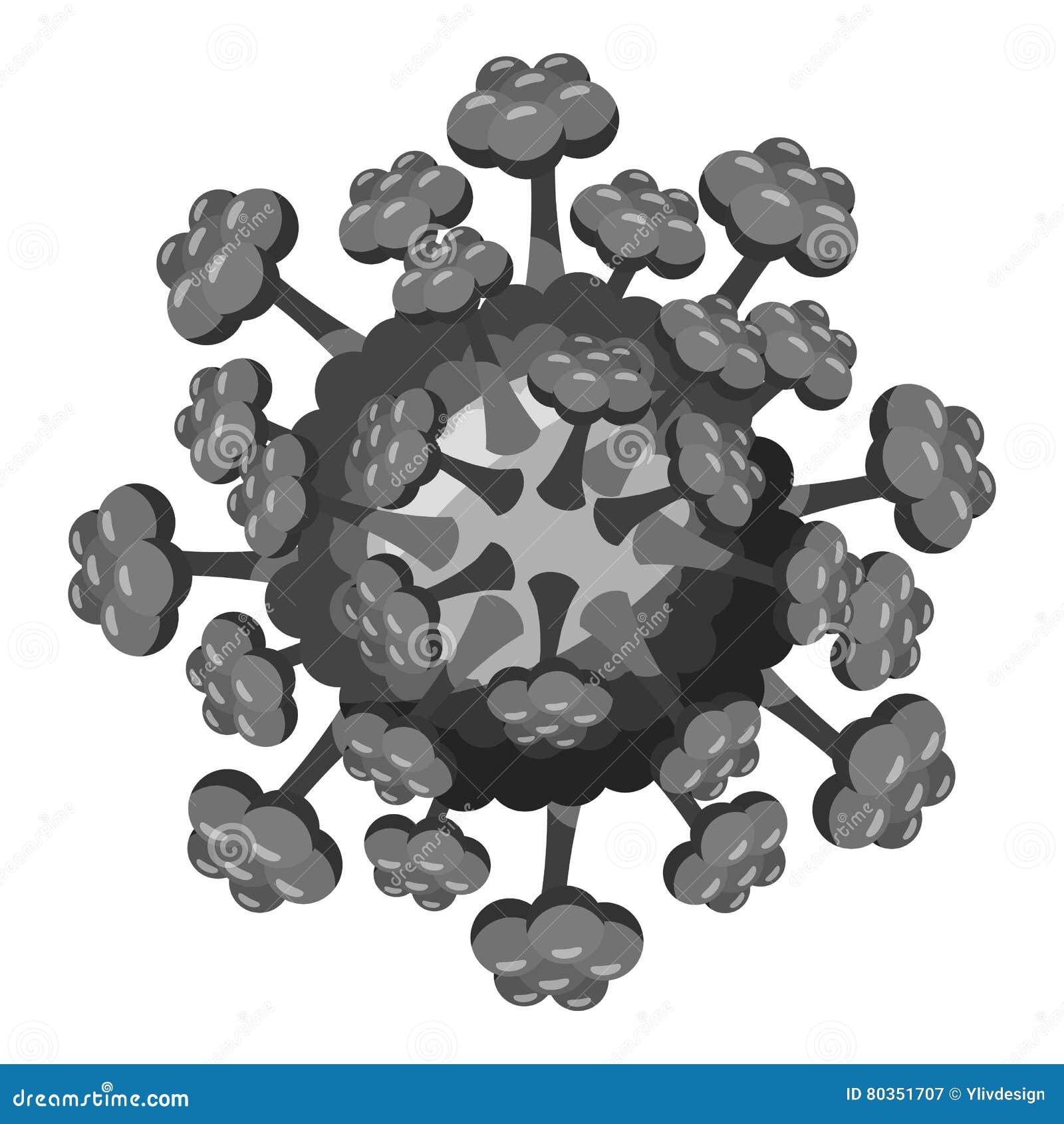 Disease Virus Cell Icon, Gray Monochrome Style Stock Vector ...