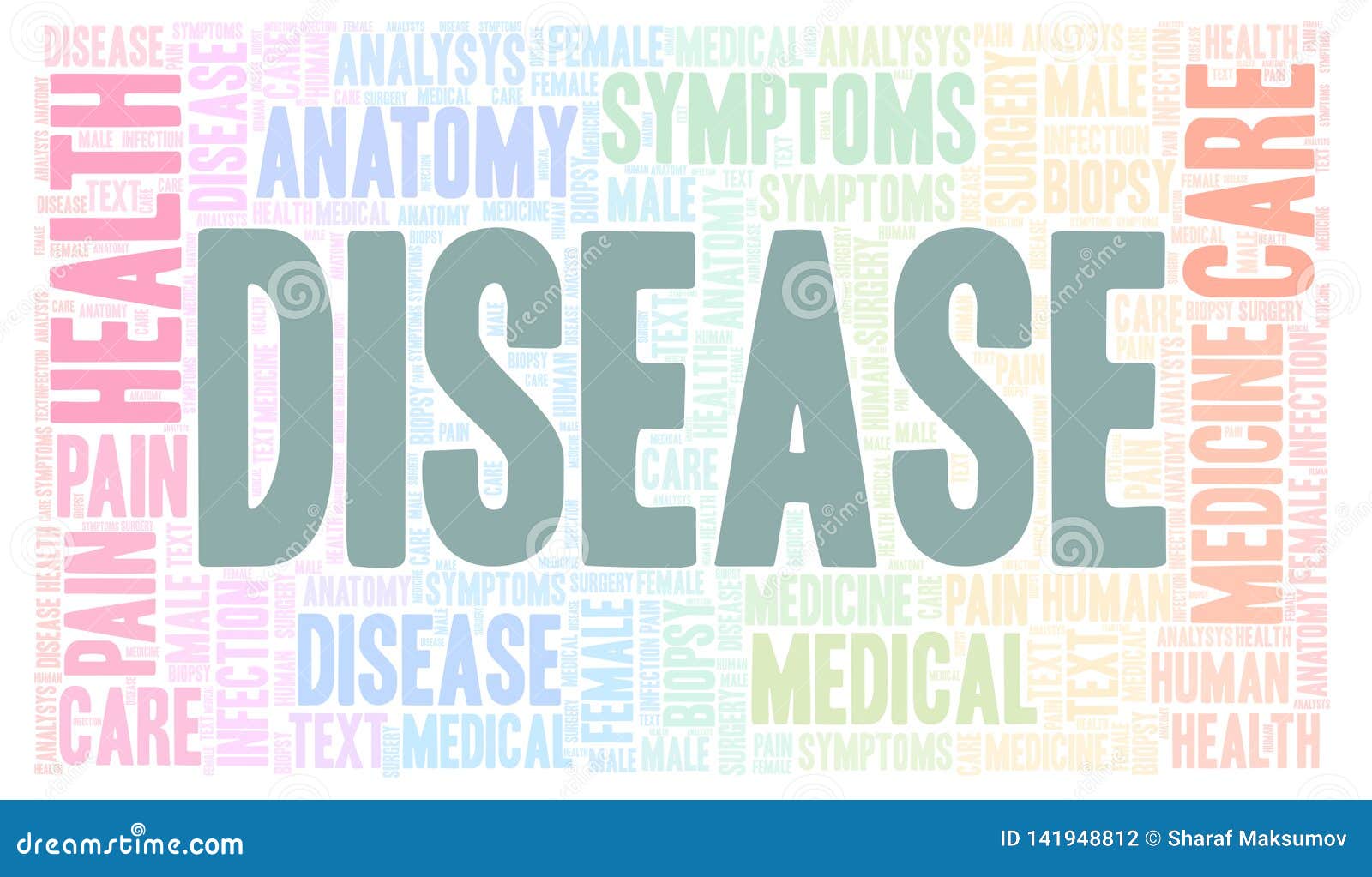 Disease word cloud stock illustration. Illustration of bright - 141948812
