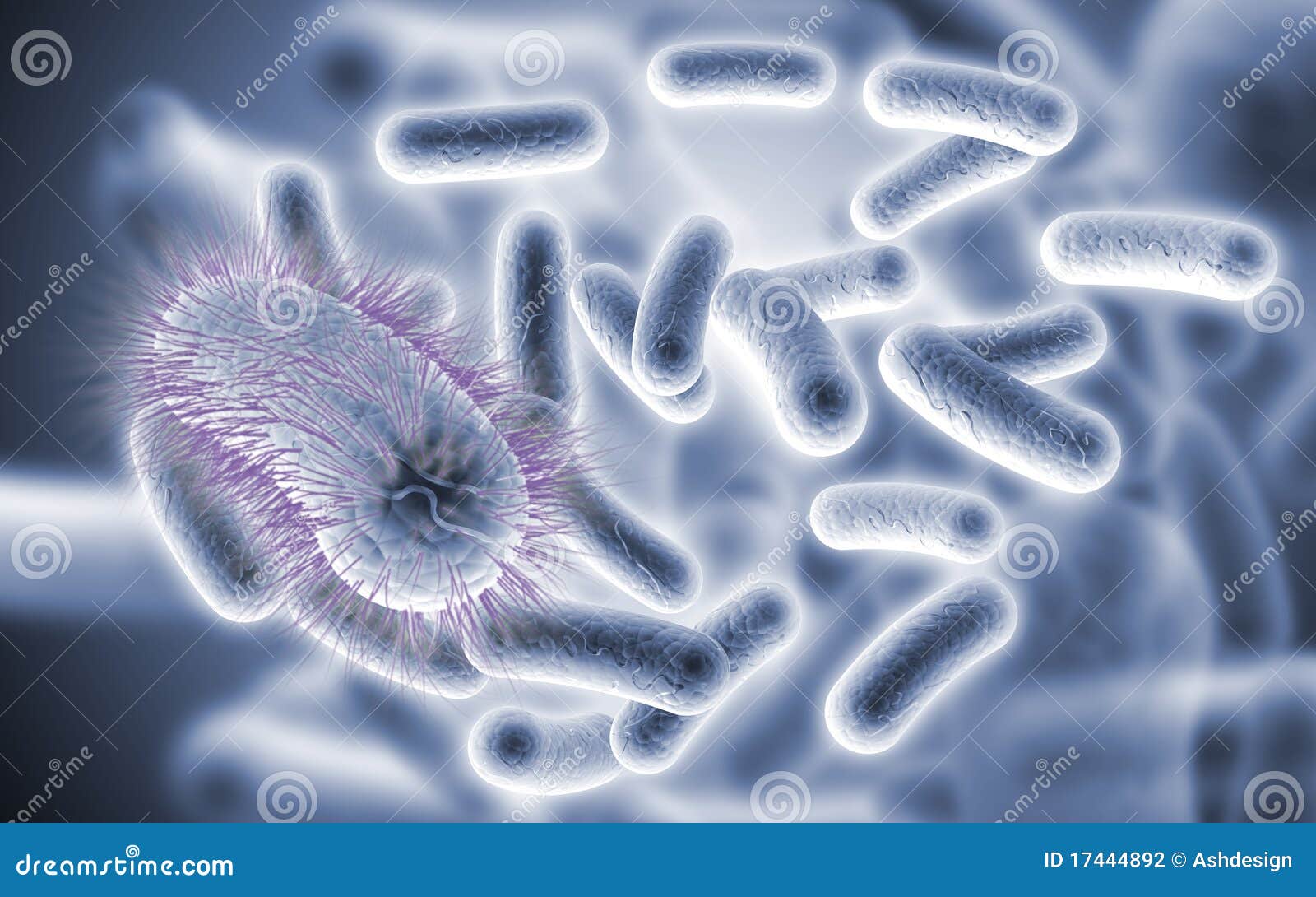 Diseased Bacteria in Blue stock illustration. Illustration of cancer ...