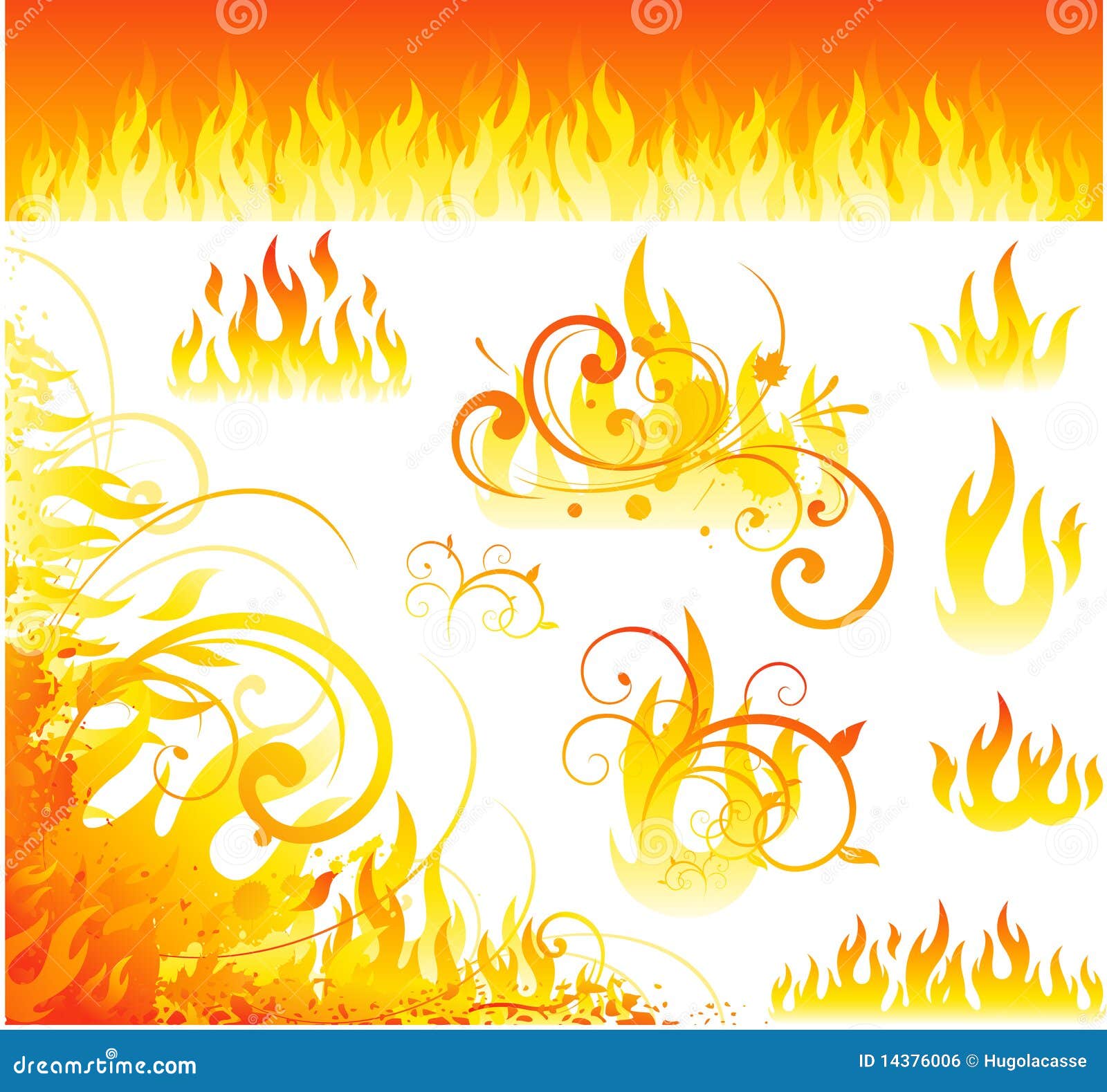 Disegni Del Fuoco Di Vettore Illustrazione Vettoriale - Illustrazione ...