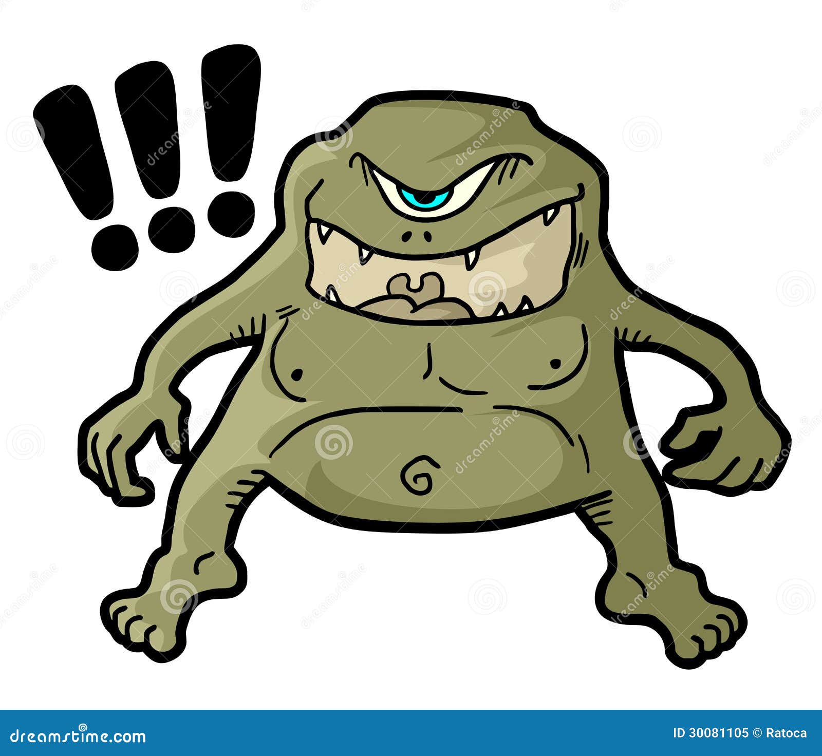 Mostro verde illustrazione vettoriale. Illustrazione di brutto - 30081105