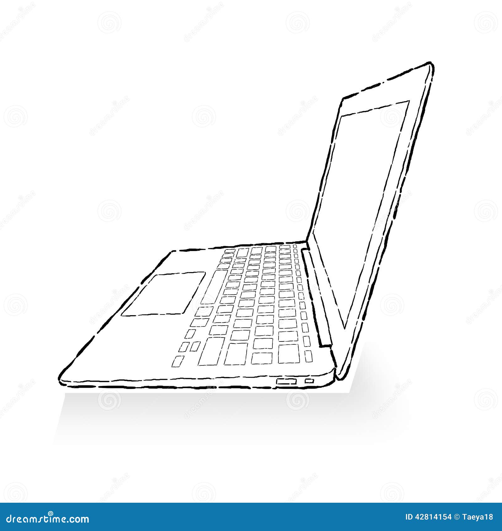 Disegno Del Computer Portatile Illustrazione di Stock - Illustrazione ...