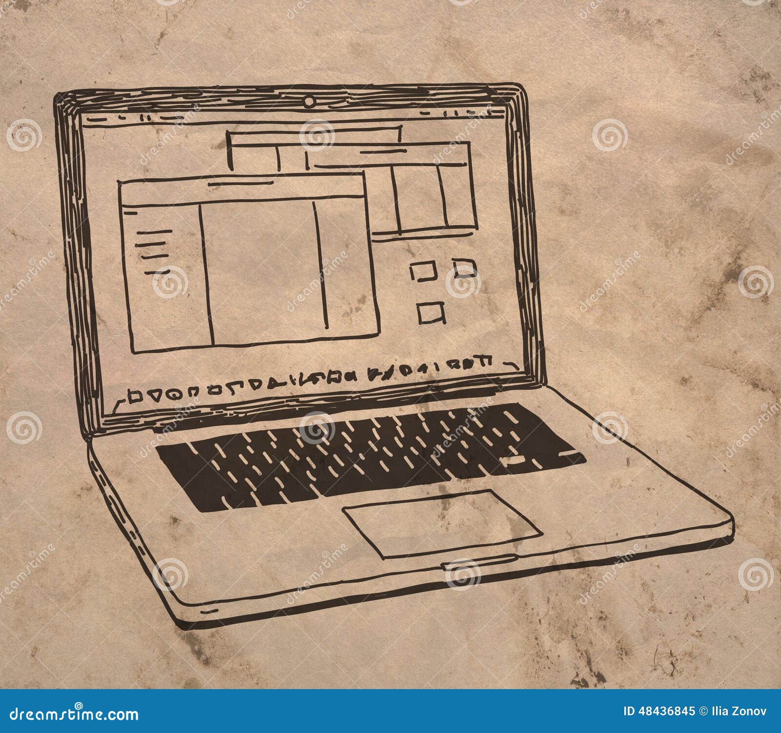 Disegno Del Computer Portatile Illustrazione di Stock - Illustrazione ...