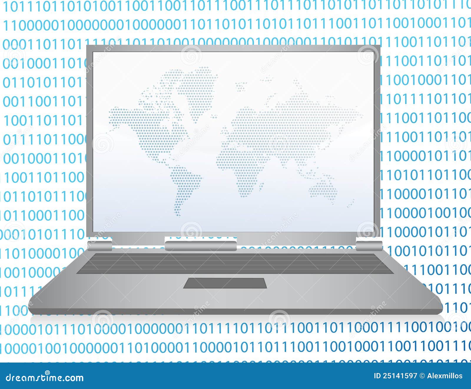 Disegno Dell'illustrazione Del Computer Portatile Di Codice Binario ...