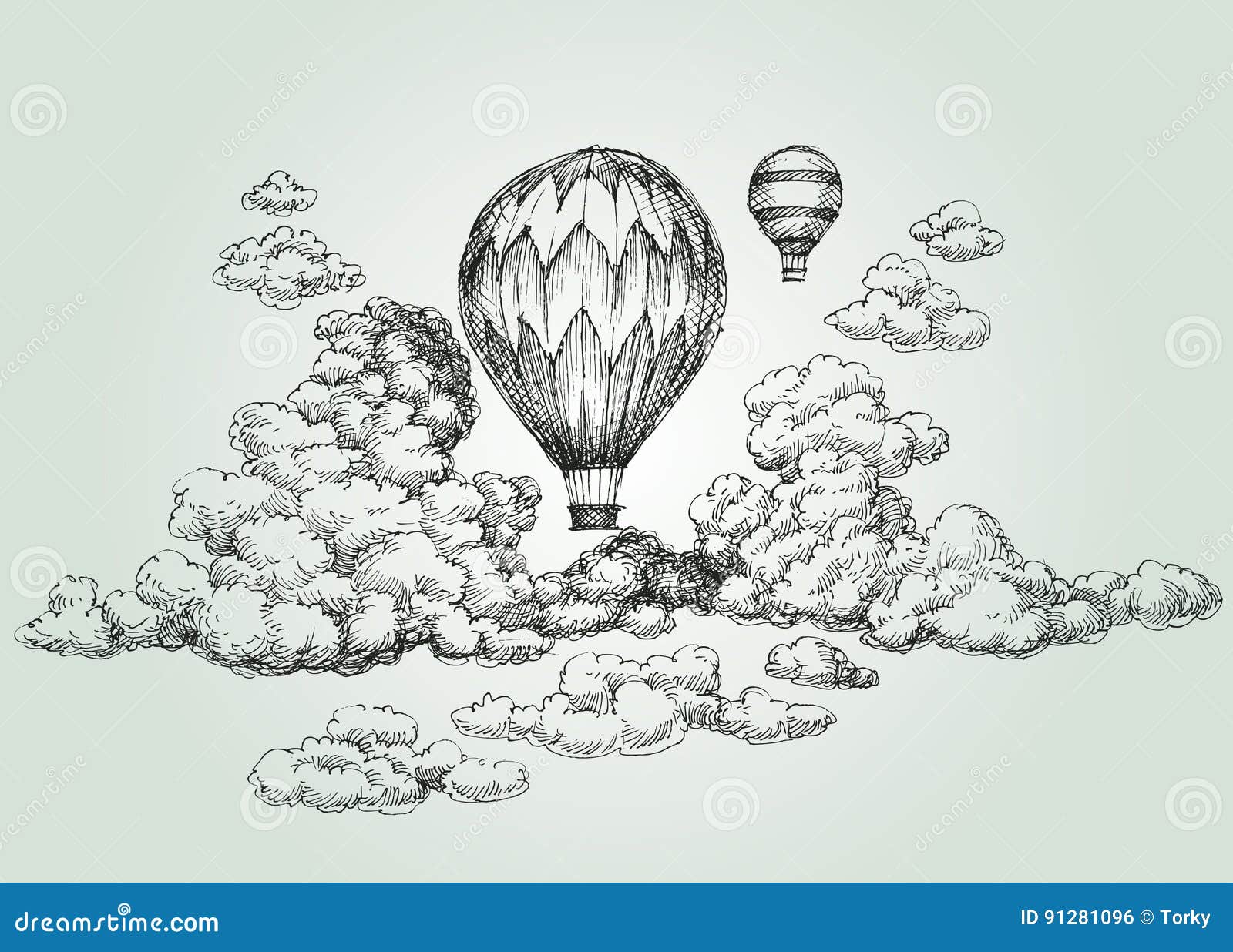 Disegno della mongolfiera illustrazione vettoriale. Illustrazione di ...