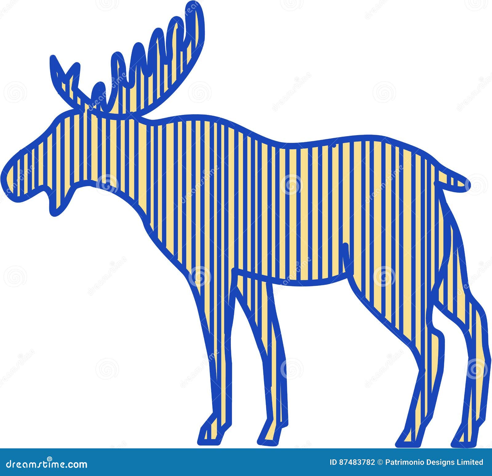 Disegno Della Siluetta Delle Alci Illustrazione di Stock ...