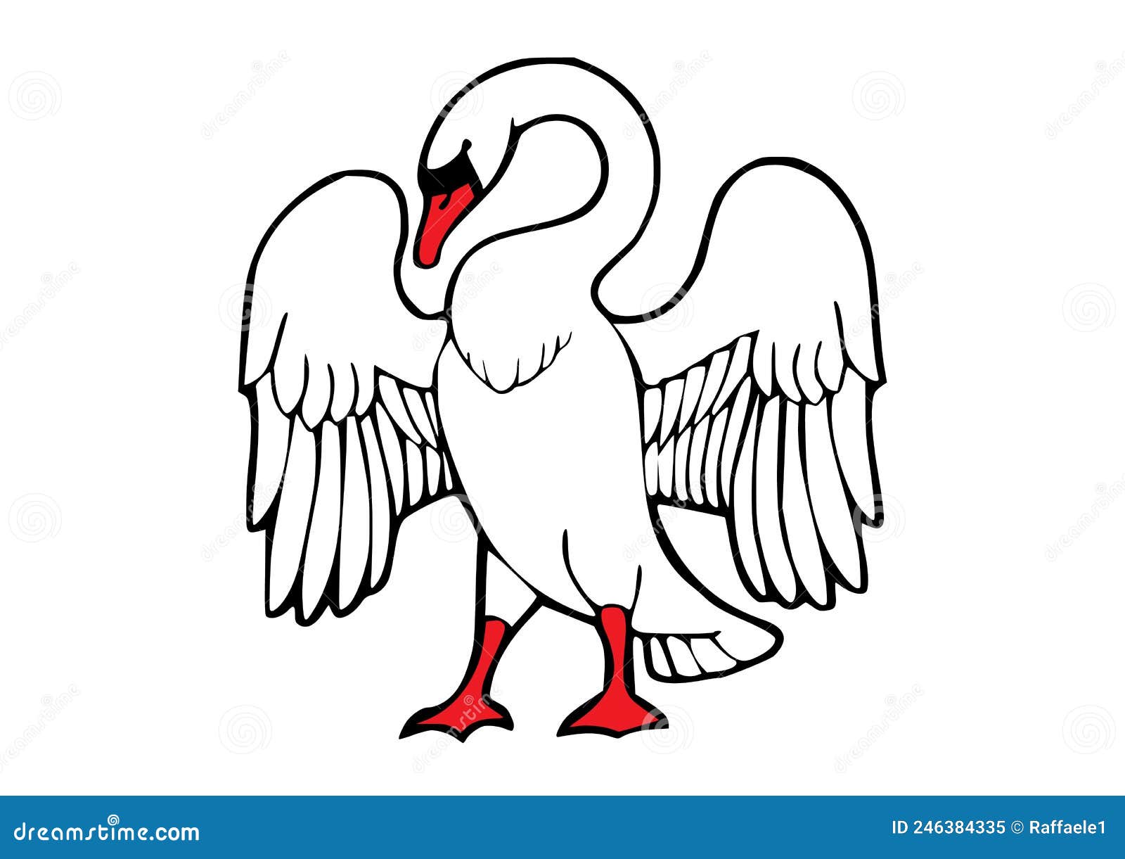 Disegno di un cigno bianco illustrazione di stock. Illustrazione di ...