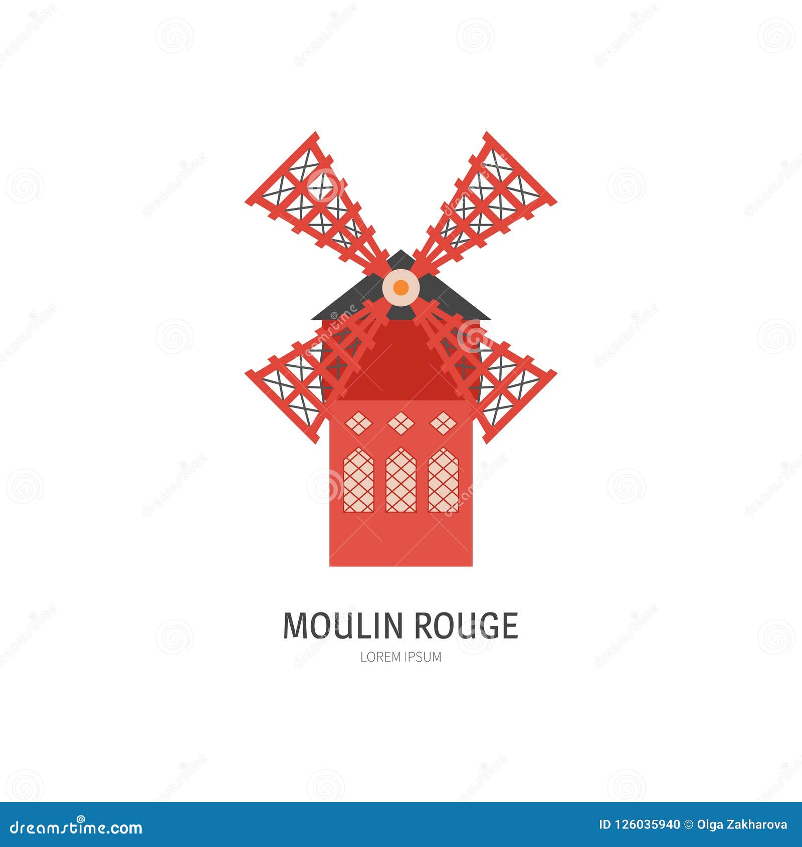 Disegno Di Vettore Di Moulin Rouge Illustrazione Vettoriale ...