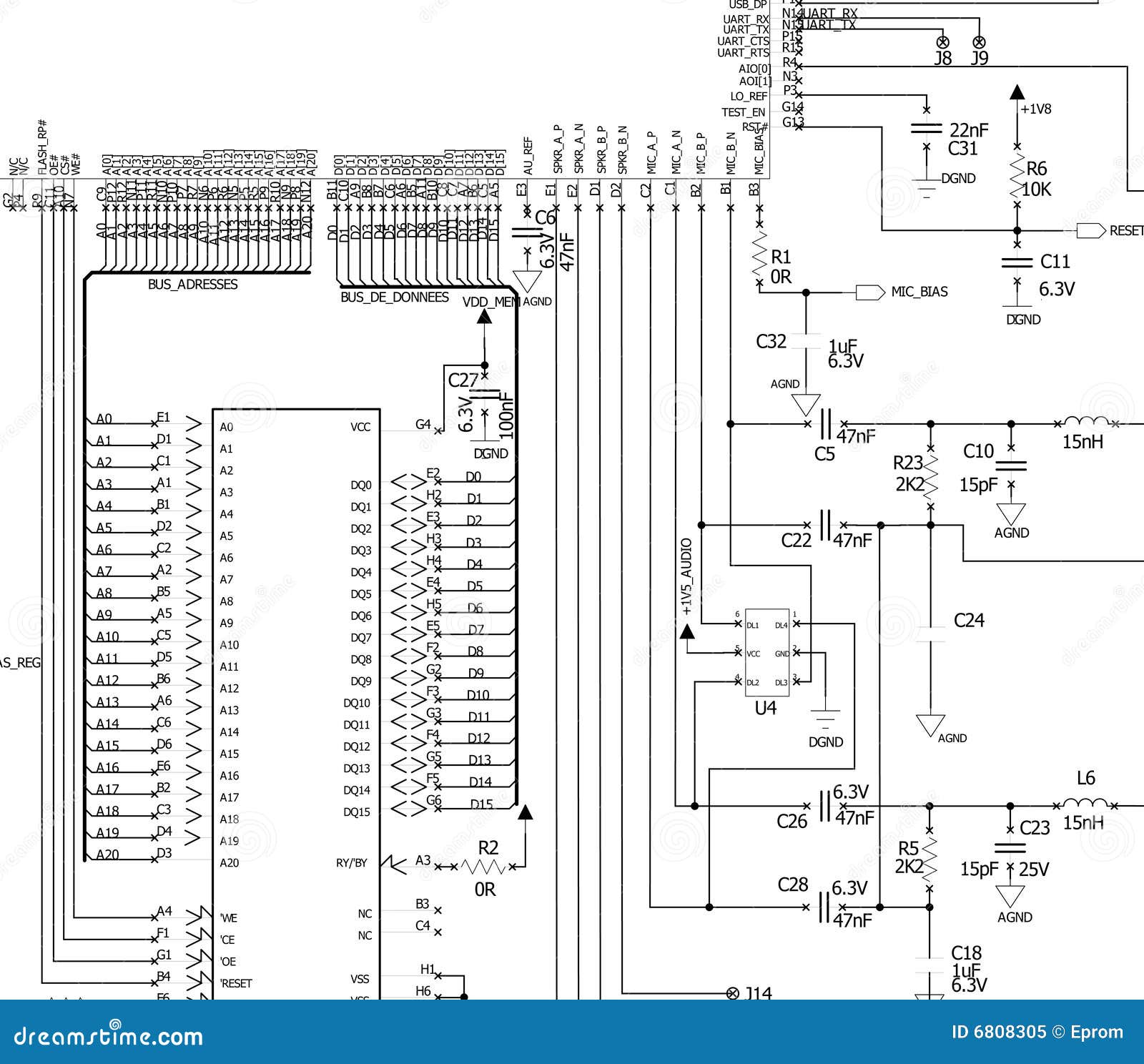 Disegno Schematico Del Circuito Elettronico Illustrazione di Stock ...