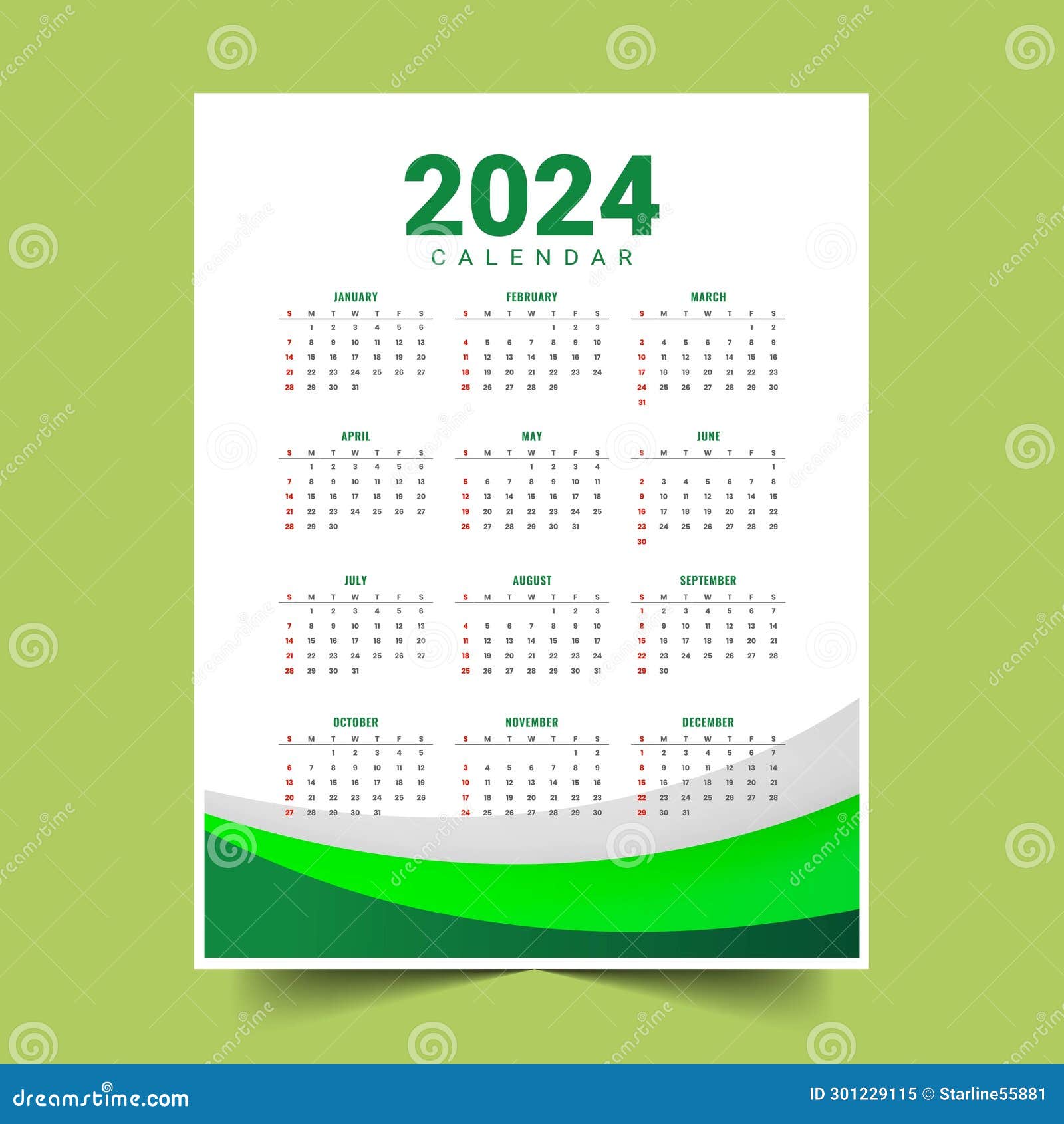 Diseño De Calendario De Programación Mensual Blanco Y Azul 2024 Un Diseño Imprimible Ilustración ...