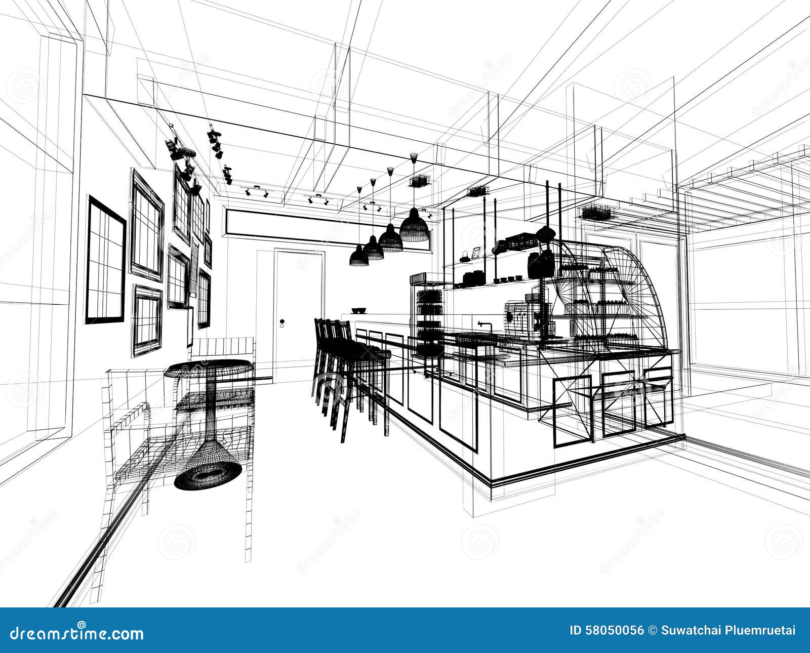 Diseño Del Bosquejo De Cafetería Stock de ilustración - Ilustración de lujo, bebida: 58050056