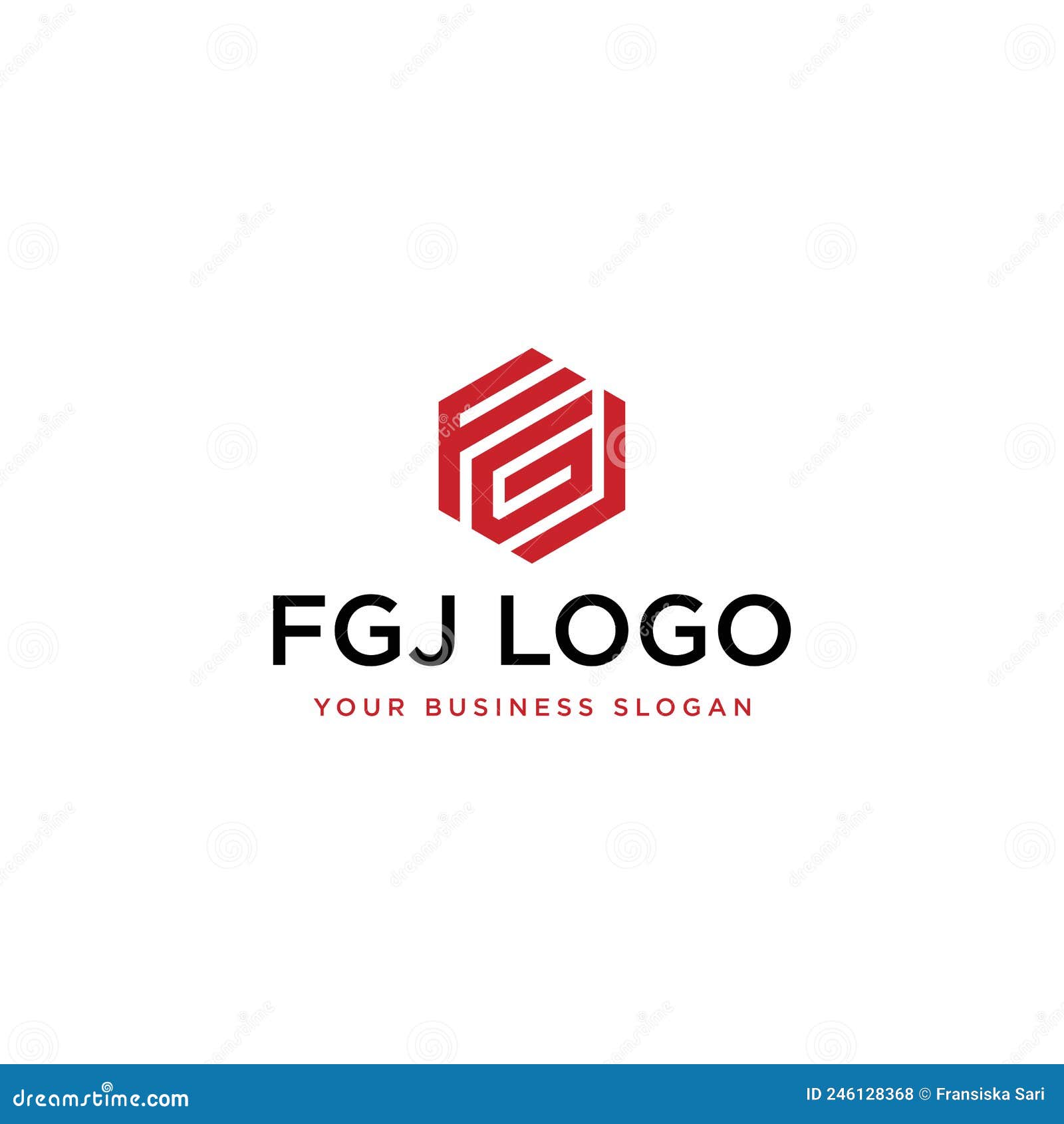 Diseño del logotipo de fgj ilustración del vector. Ilustración de identidad - 246128368