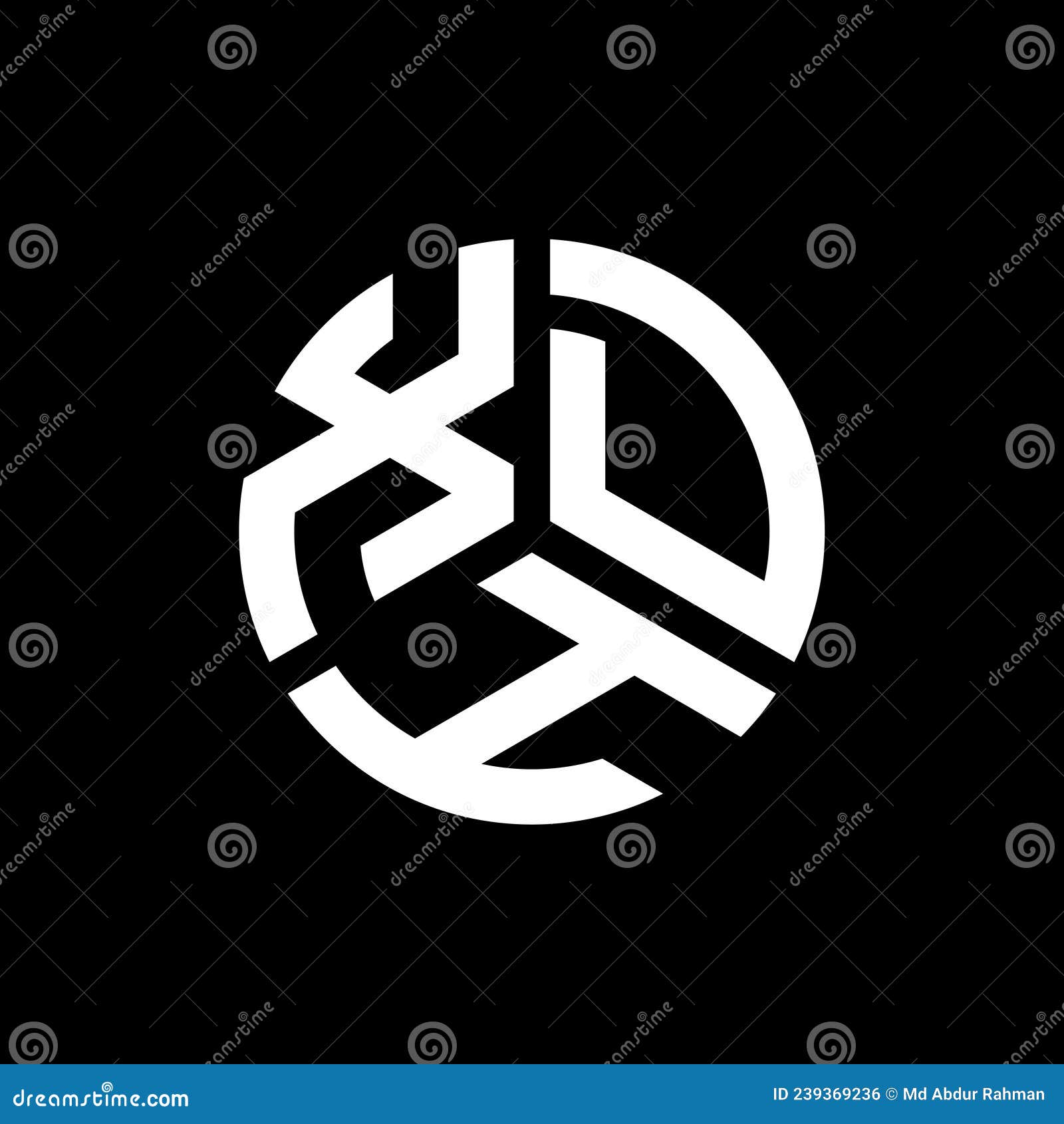 Diseño Del Logotipo De La Letra Xdh Sobre Fondo Negro Concepto De Logo