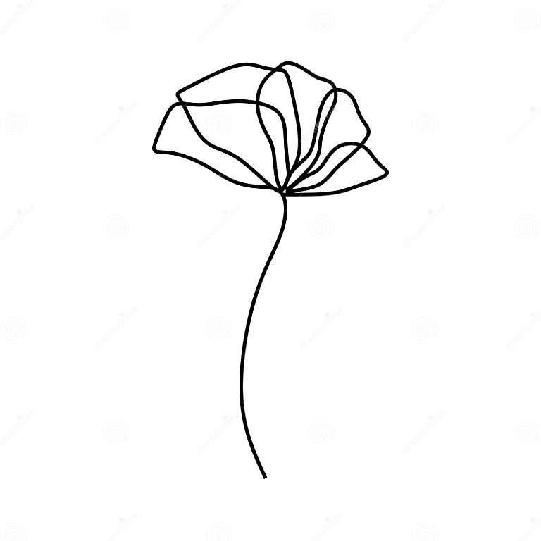 Diseño Minimalista Continuo Del Dibujo Lineal De La Flor Una De La ... Diseño Minimalista Continuo Del Dibujo Lineal De La Flor Una De La ...
