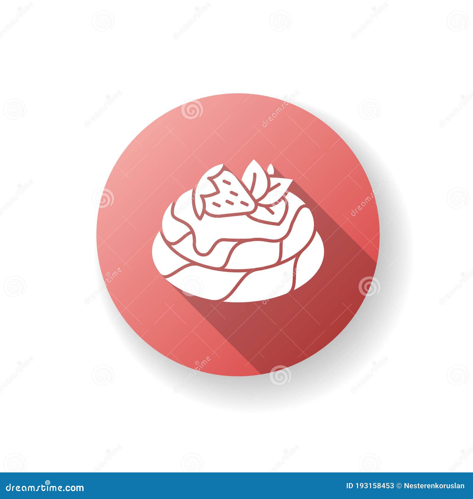 Diseño Plano Pavlova Icono De Glifo De Sombra Larga Ilustración Del