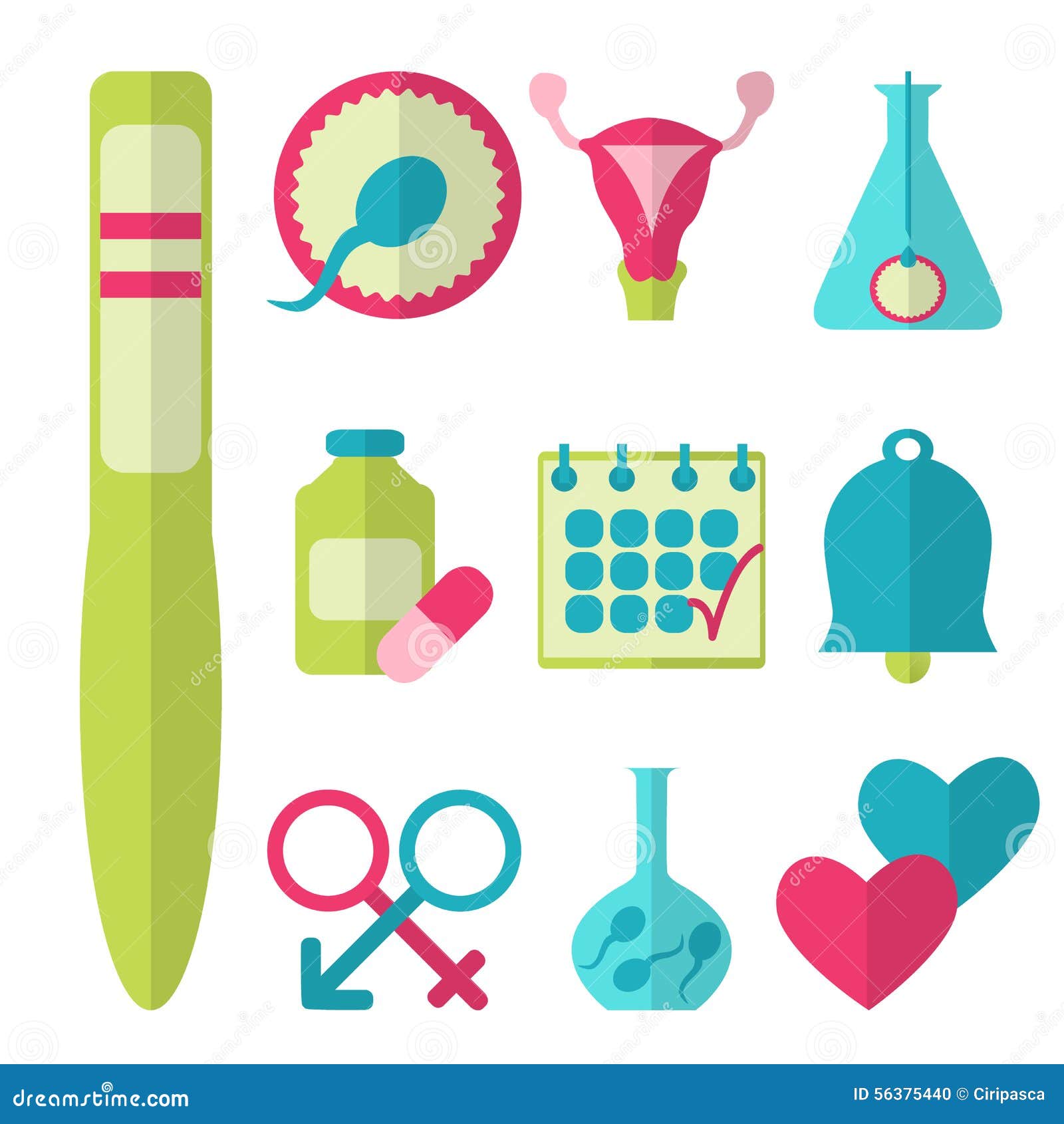 Diseño Plano Sistema Del Vector De Los Iconos De La Fertilidad