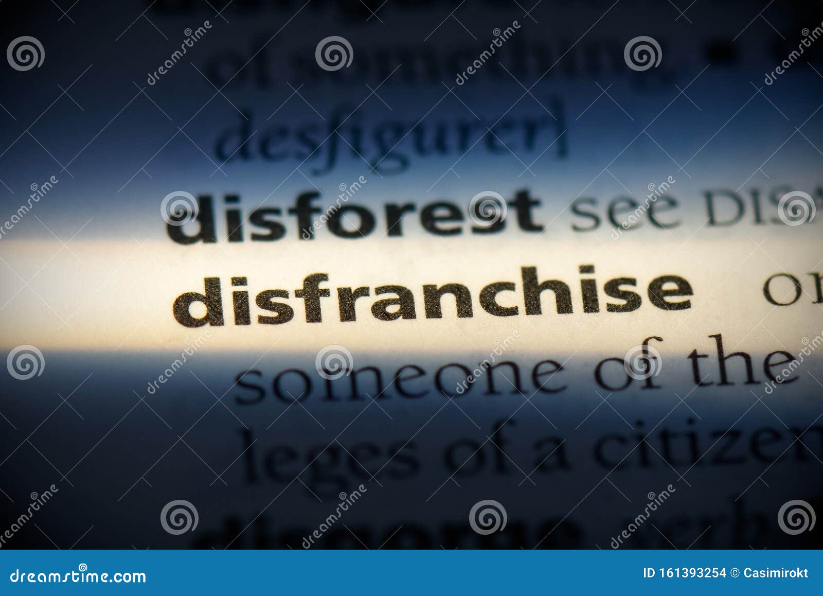 Disfranchise stock photo. Image of macro, printed, highlighted - 161393254