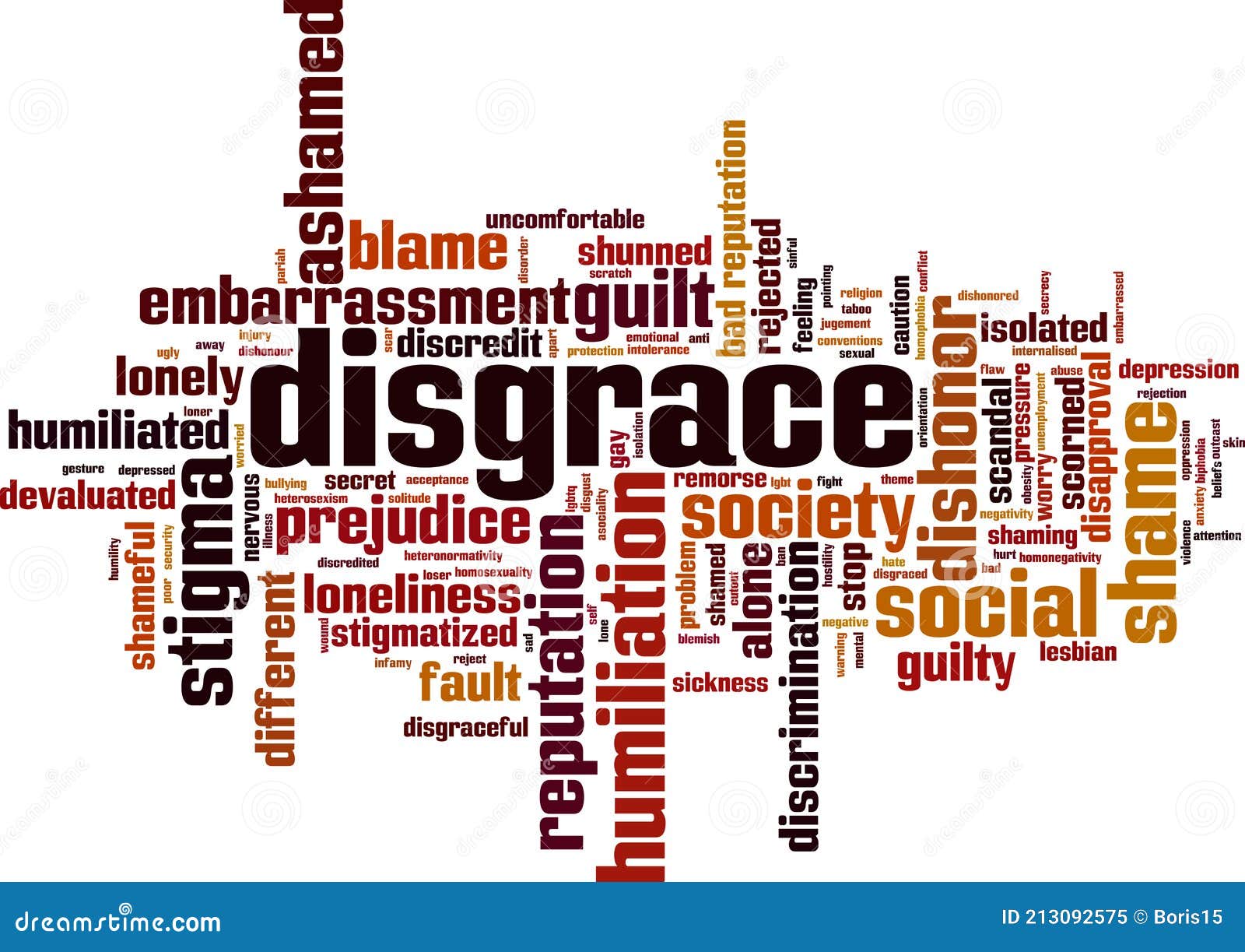 Disgrace word cloud stock vector. Illustration of disgrace - 213092575