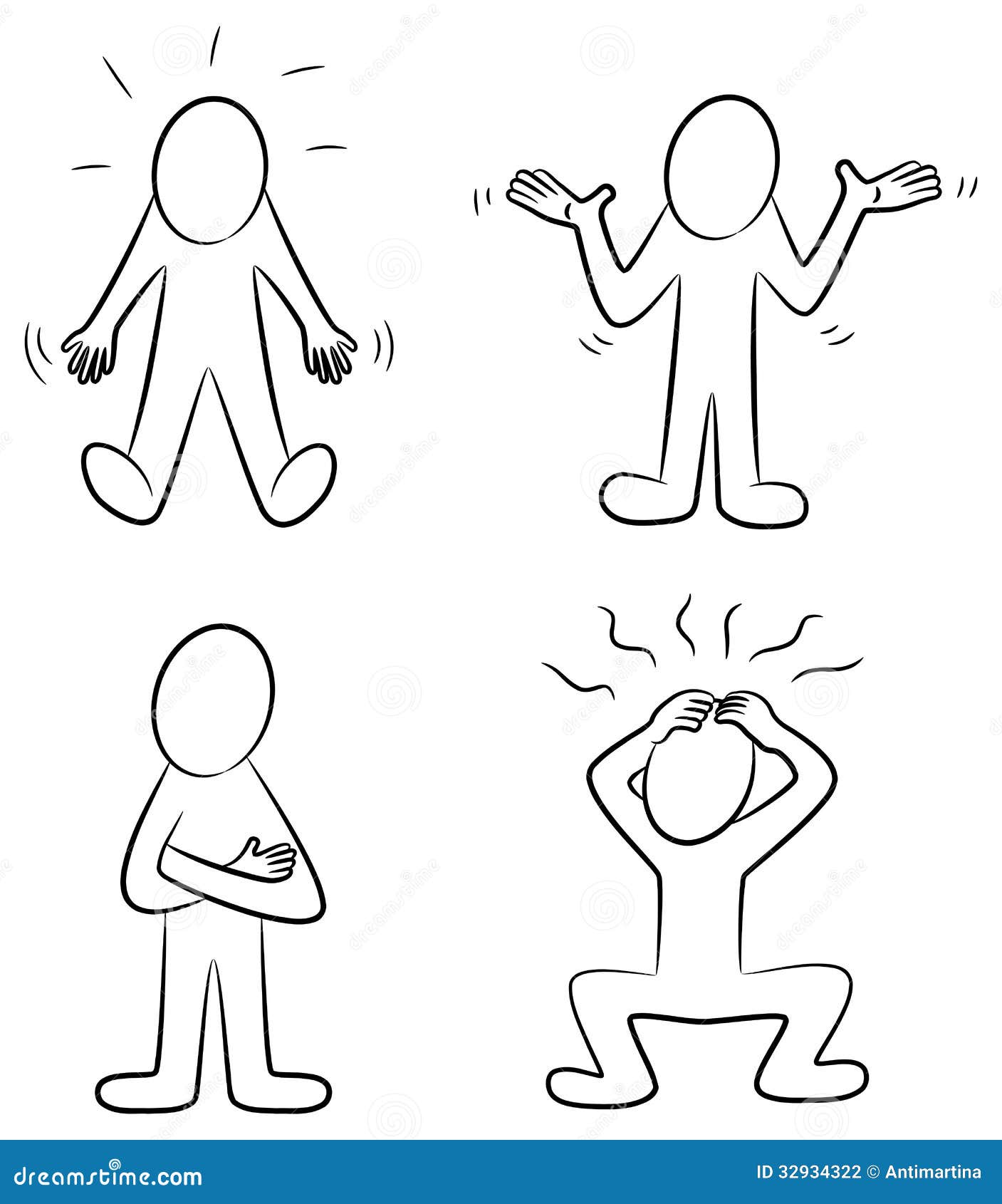 Disgruntled comic figures stock vector. Illustration of blackcomic ...