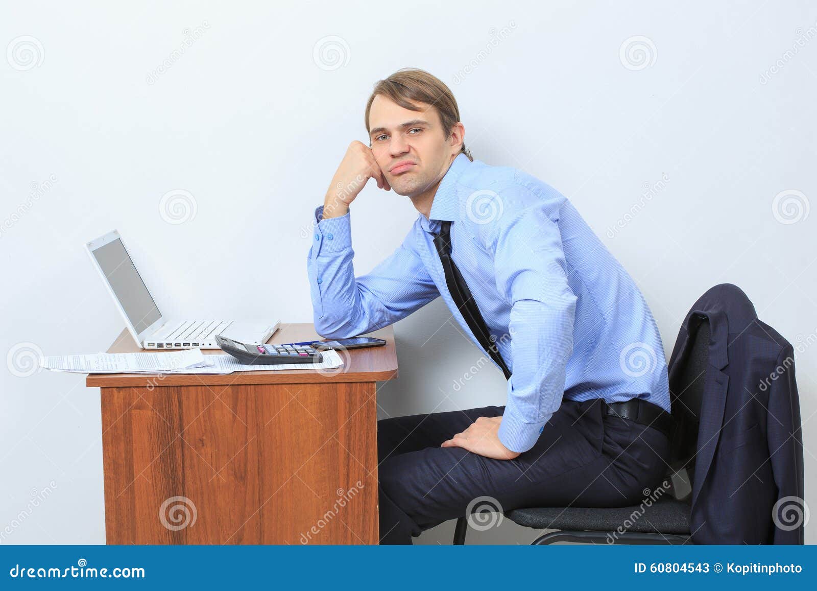 Disgruntled Manager at His Desk Stock Image - Image of loss, accountant ...