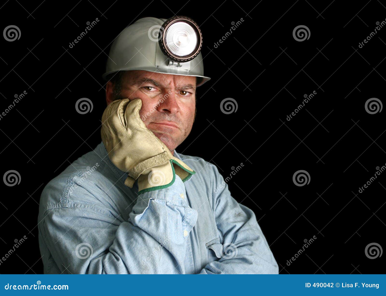 Disgruntled Mine Worker stock photo. Image of blue, black - 490042