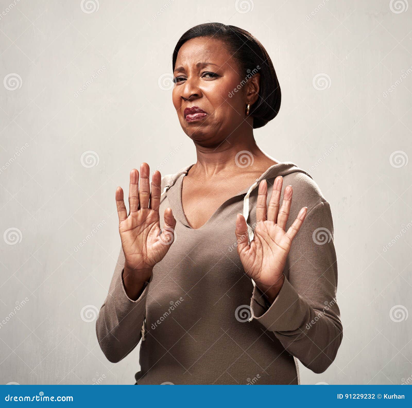 Disgust stock photo. Image of abhorred, face, hands, feeling - 91229232