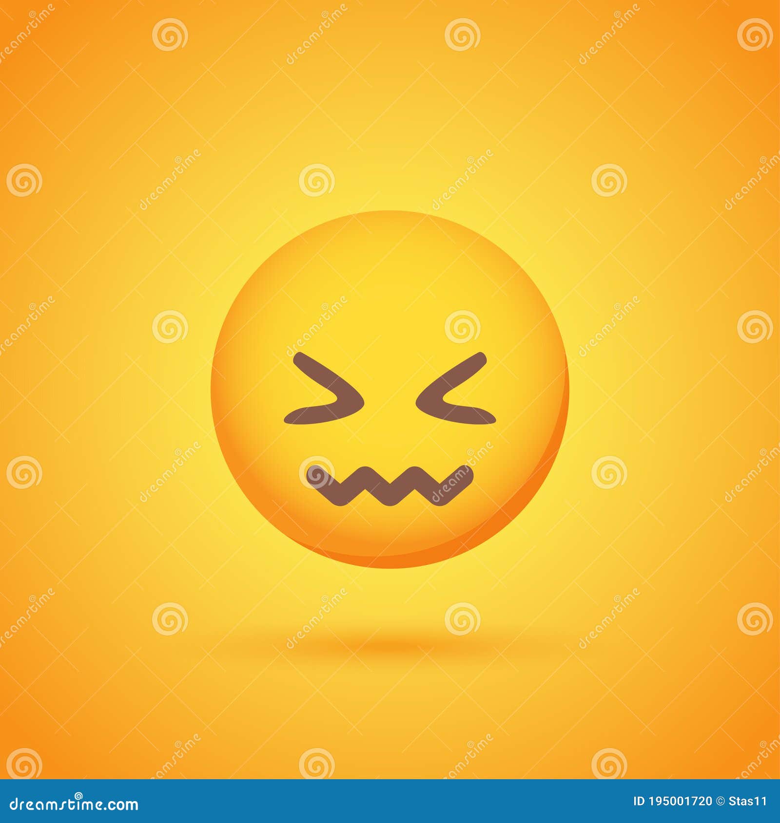 Disgust Emoticon Smile Icon with Shadow for Social Network Design Stock ...